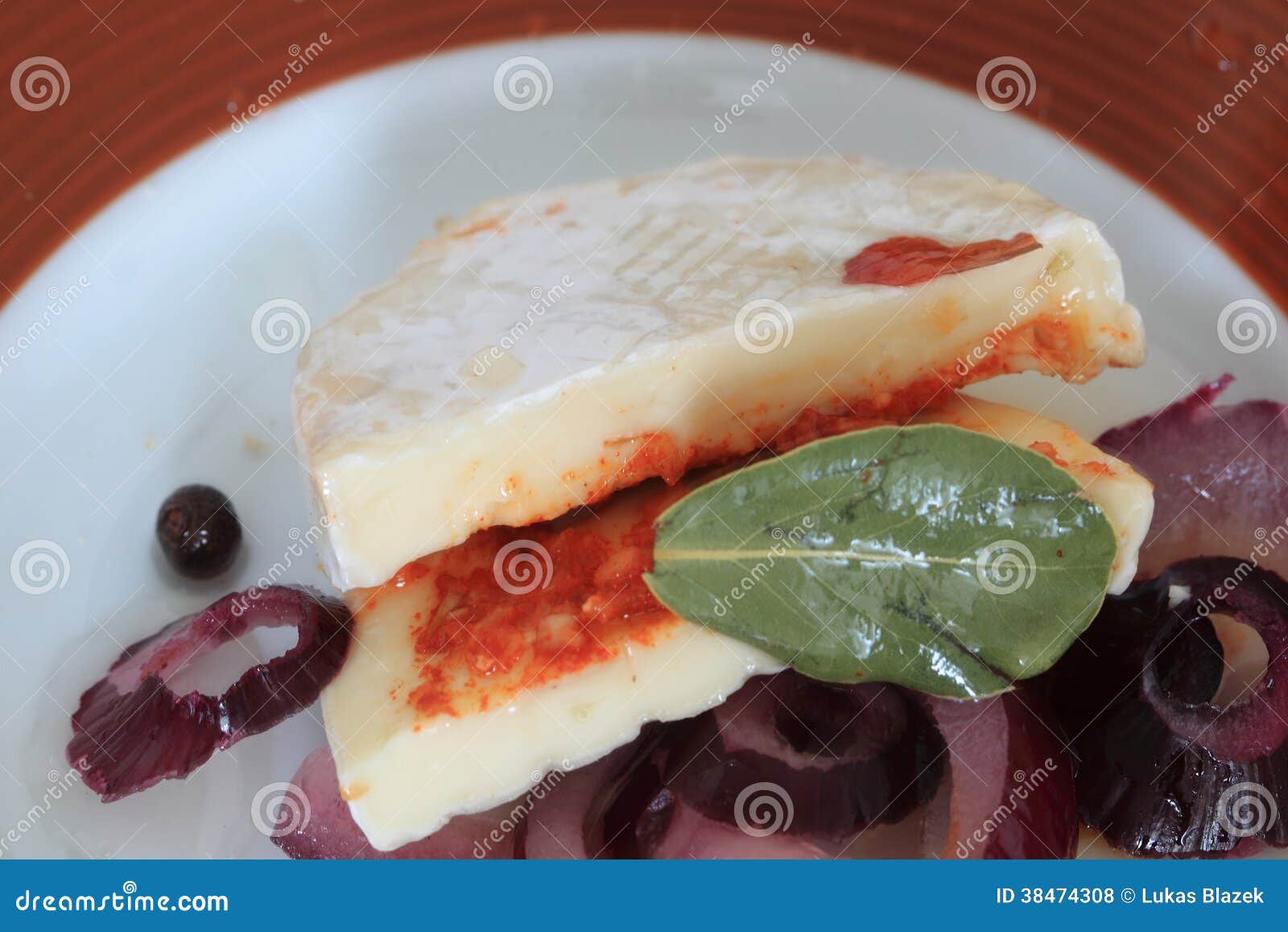 Pickled soft cheese stock photo. Image of pickled, plate - 38474308