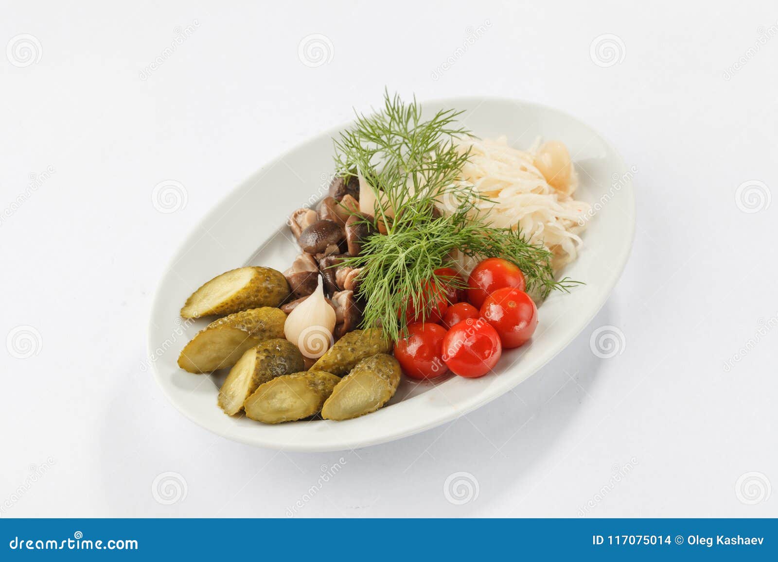 Pickled Vegetables on White Plate Stock Photo - Image of nutrition ...