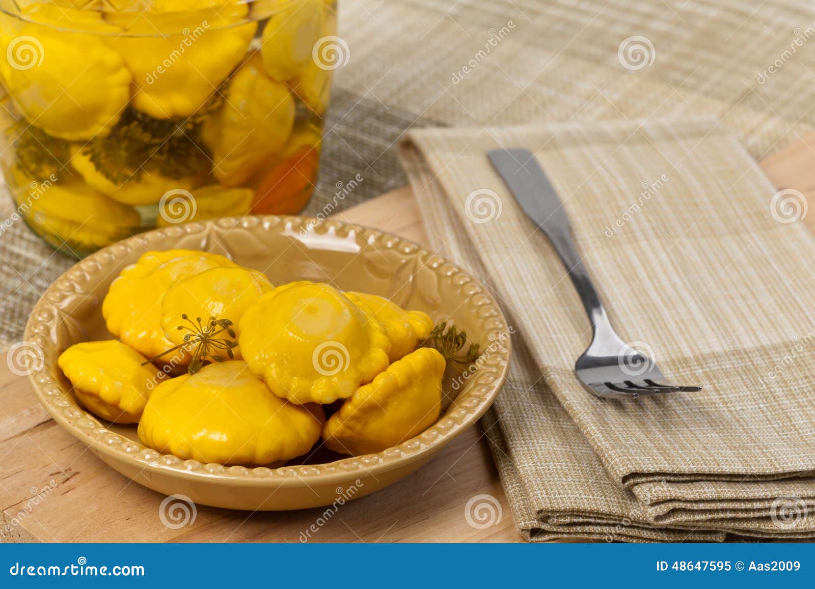 Pickled Yellow Pattypan Squash Stock Image - Image of patisoniana, salt ...