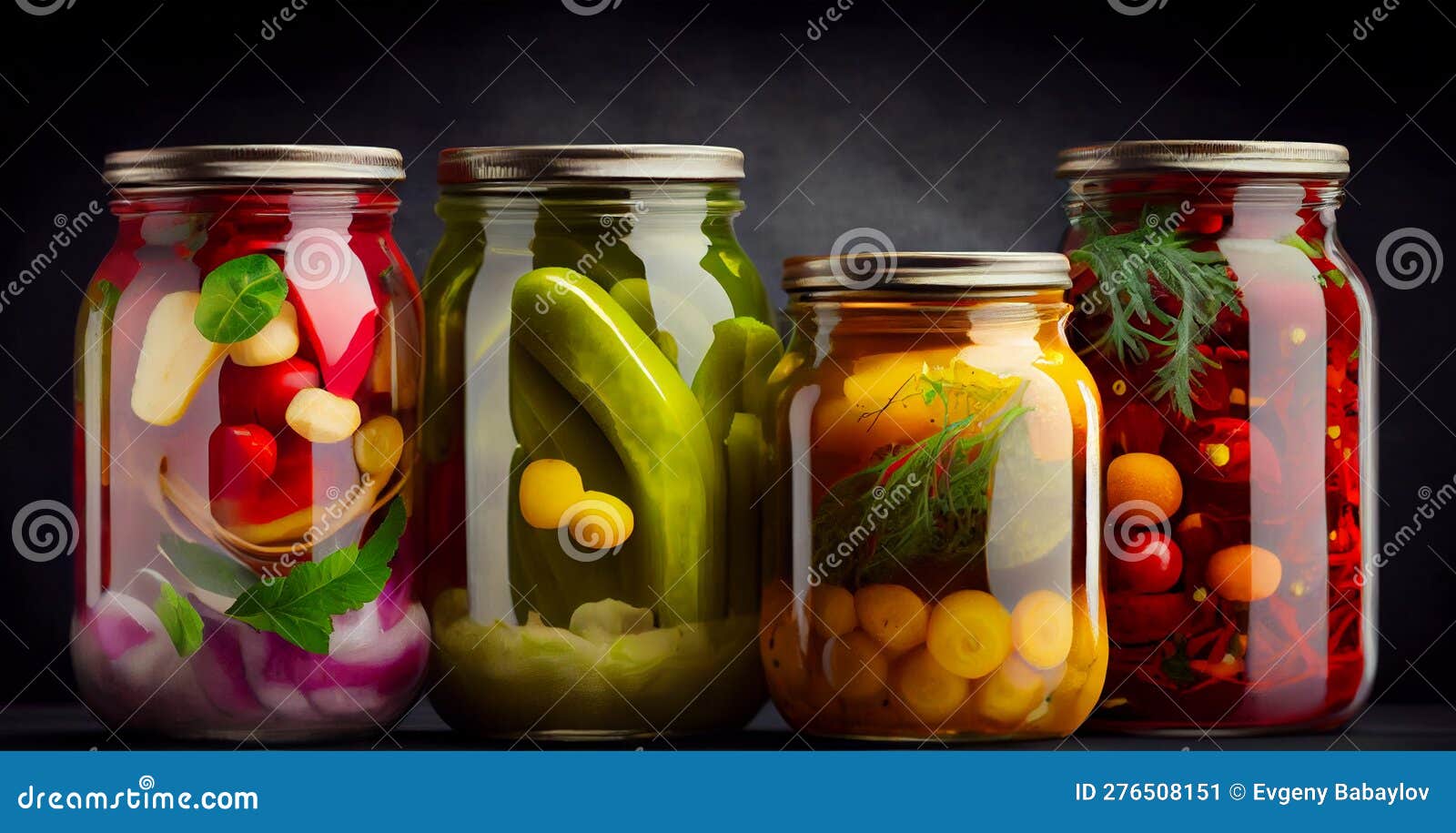 Pickles in Different Jars of Various Vegetables - AI Generated Image ...