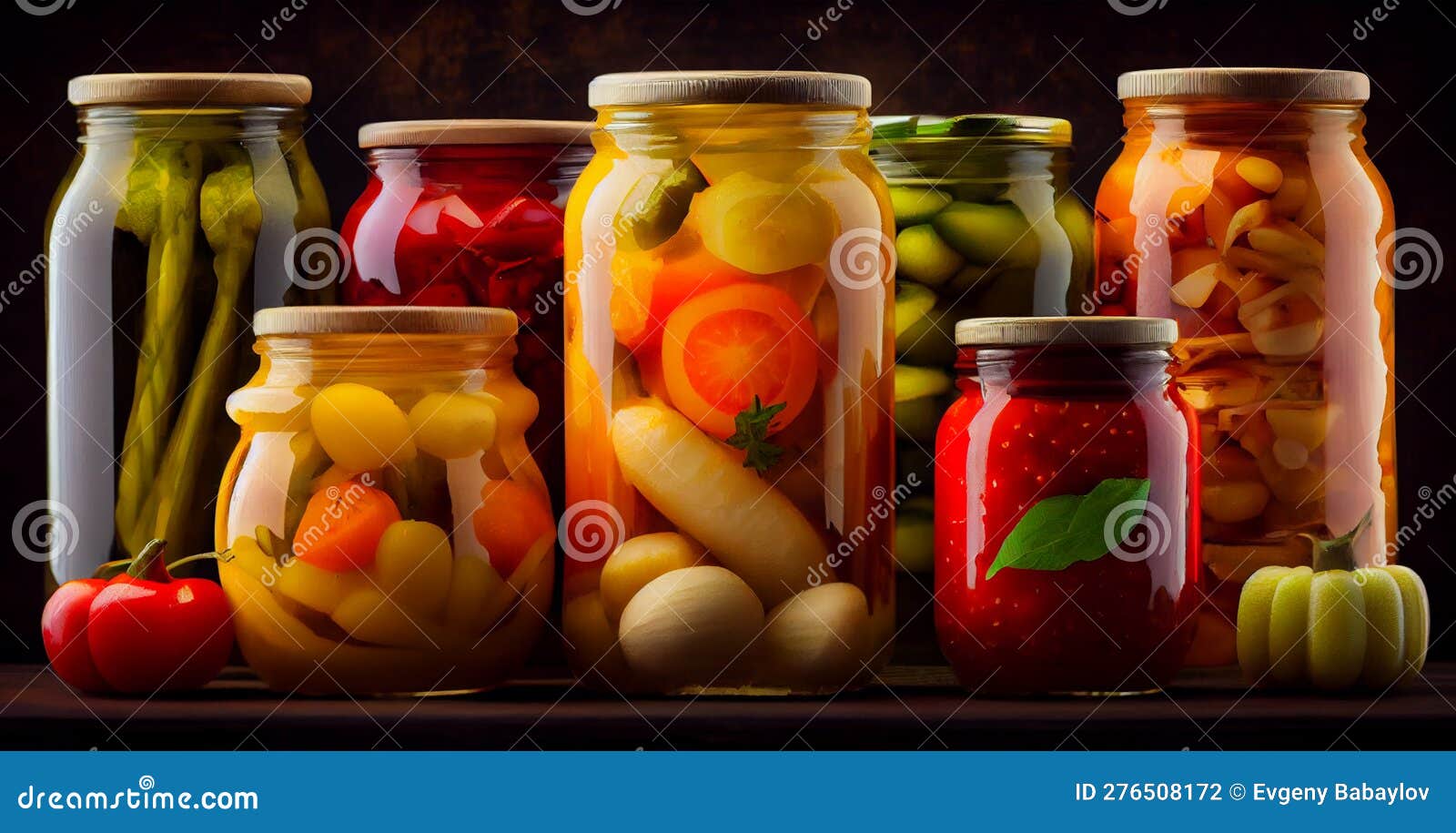 Pickles in Different Jars of Various Vegetables - AI Generated Image ...