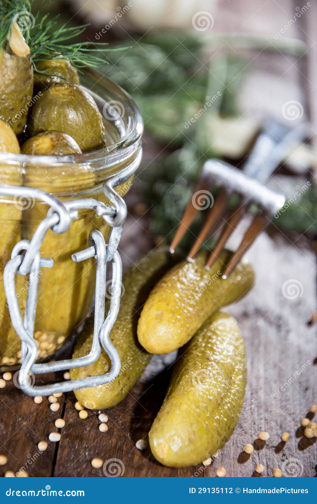 Pickles in a glass stock photo. Image of homemade, preserves - 29135112