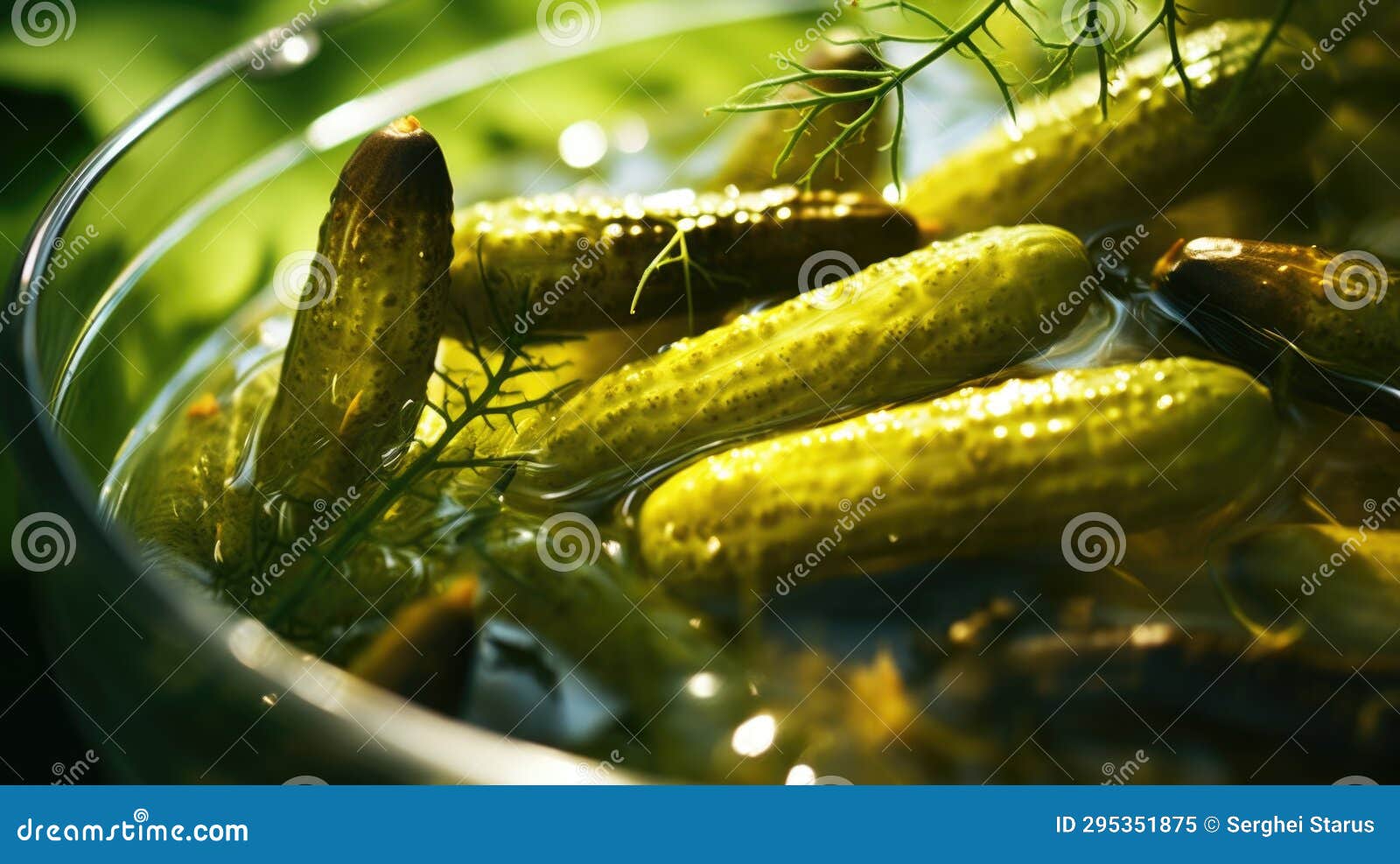 Pickles in a Glass Bowl with Water, AI Stock Illustration ...