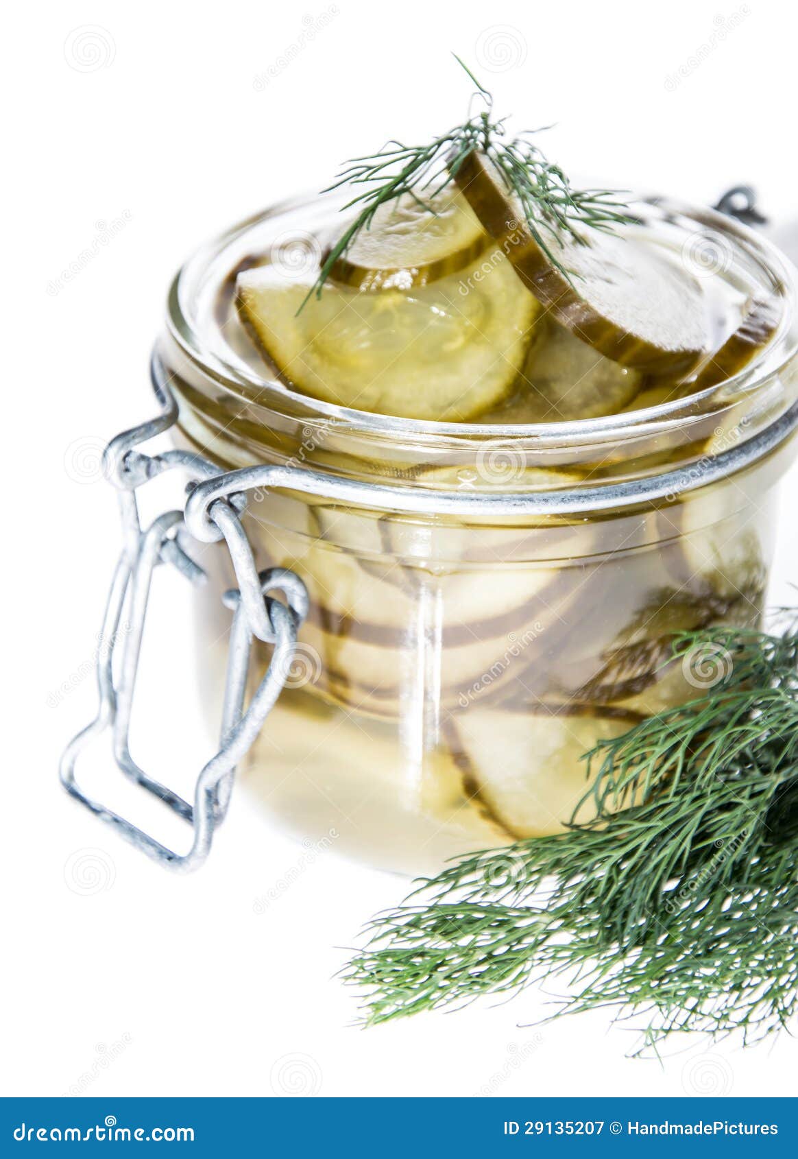 Pickles in a Glass Isolated on White Stock Image - Image of preserves ...