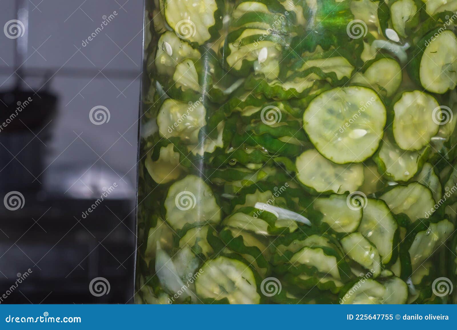 Pickles in a Large Pot with Copy Space Stock Image - Image of green ...