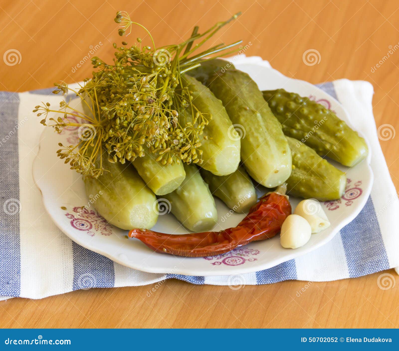Pickles on a plate stock photo. Image of pickle, crunchy - 50702052