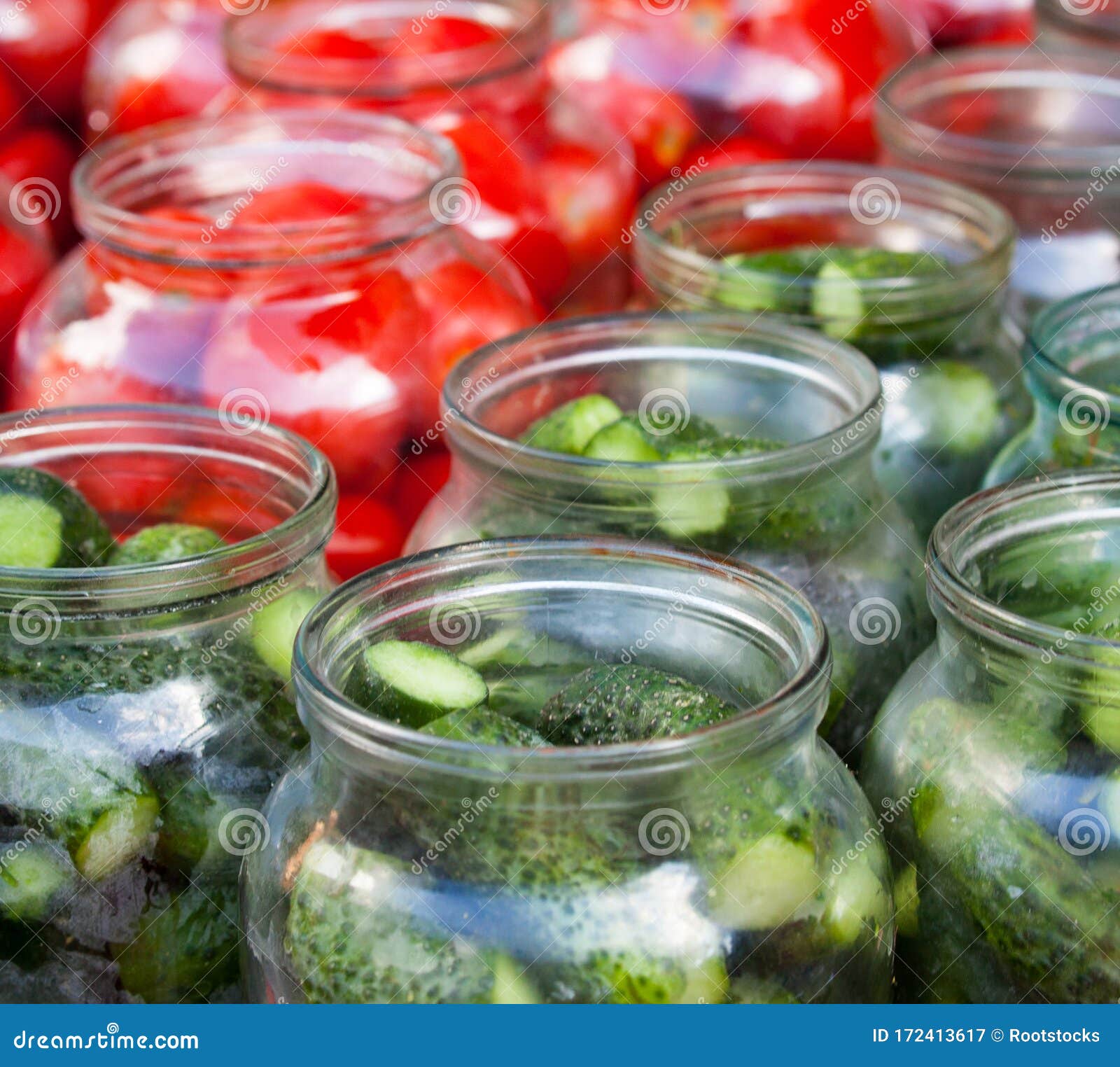 Pickling Canning Tomatoes and Cucumbers Stock Image - Image of organic ...