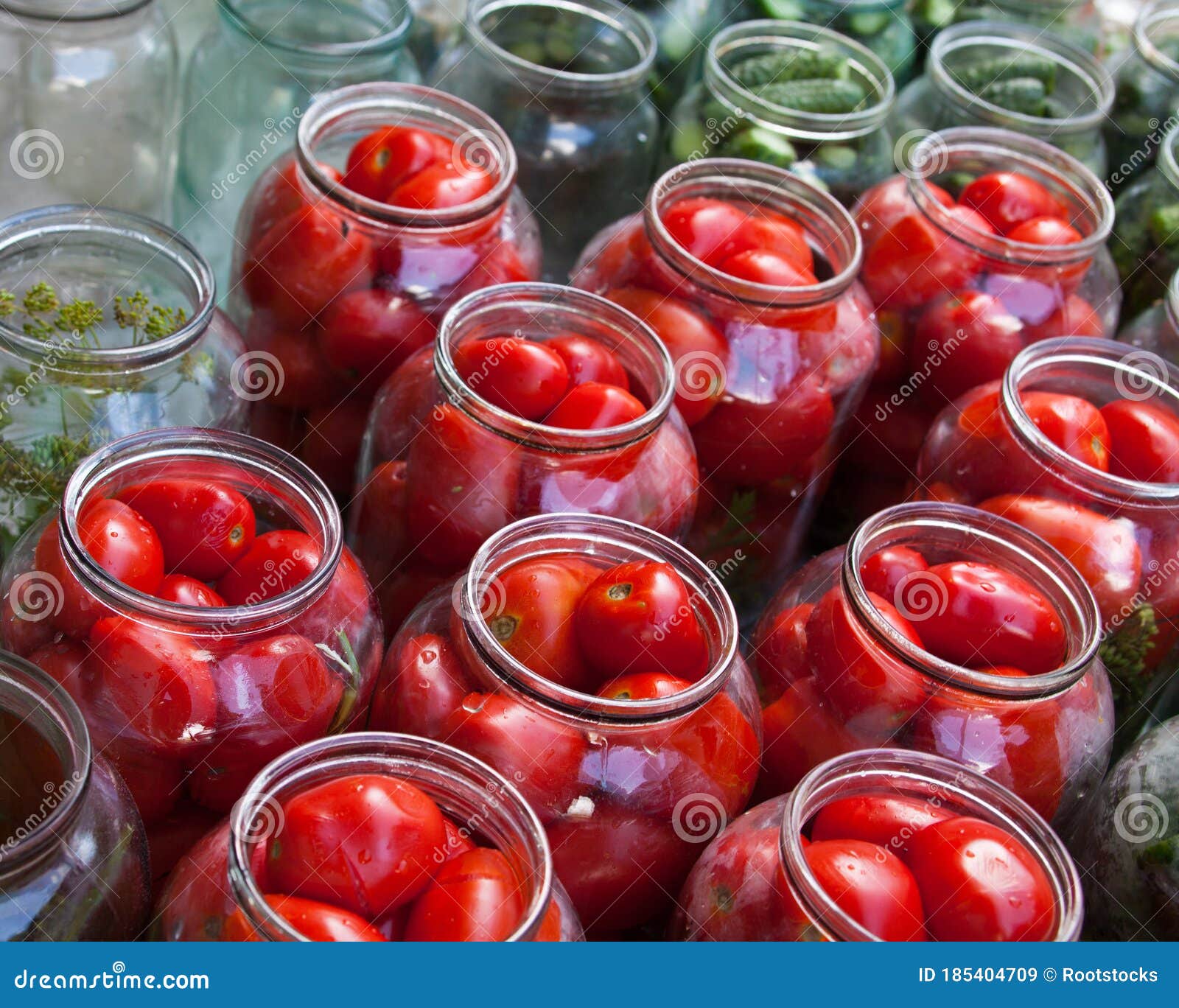 Pickling Canning Tomatoes and Cucumbers Stock Image - Image of gourmet ...