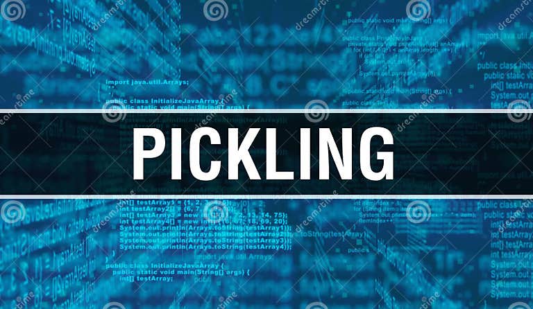 Pickling with Digital Java Code Text. Pickling and Computer Software Coding Vector Concept Stock ...