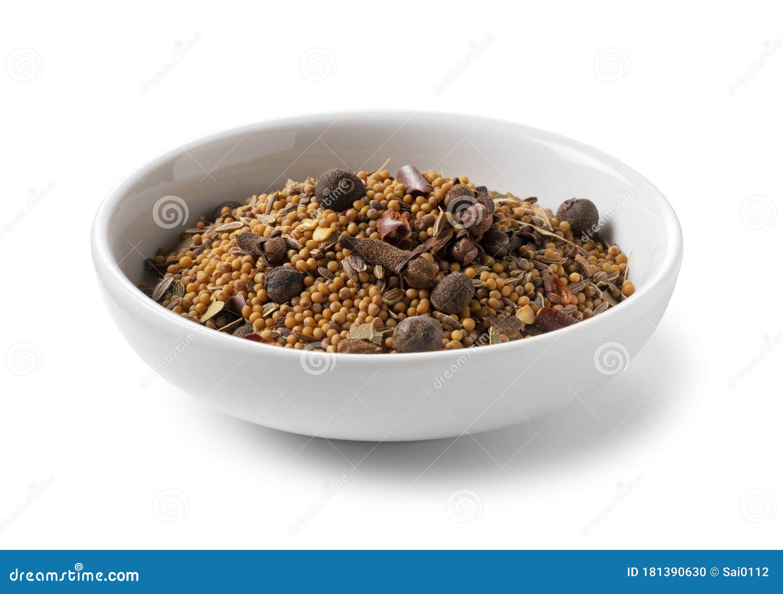 Pickling Spices in a Plate Placed on a White Background Stock Photo ...