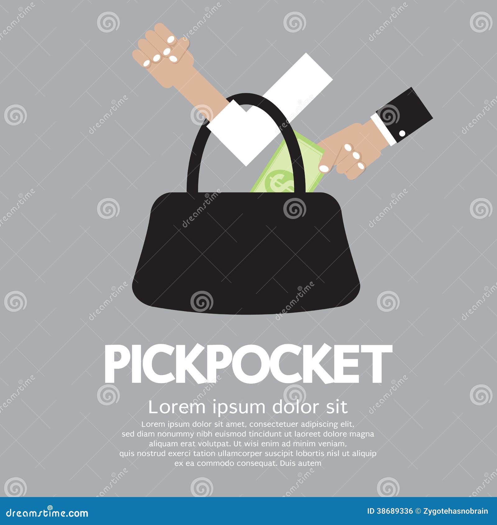Pickpocket stock vector. Illustration of woman, card - 38689336