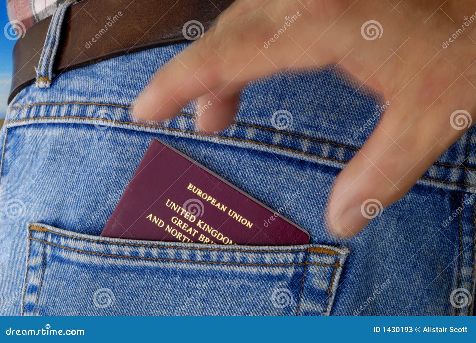 Pickpocket in Action - Passport. Stock Image - Image of grab, kingdom ...