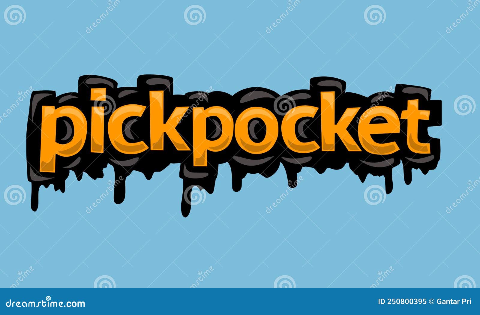 PICKPOCKET Writing Vector Design on Blue Background Stock Illustration ...