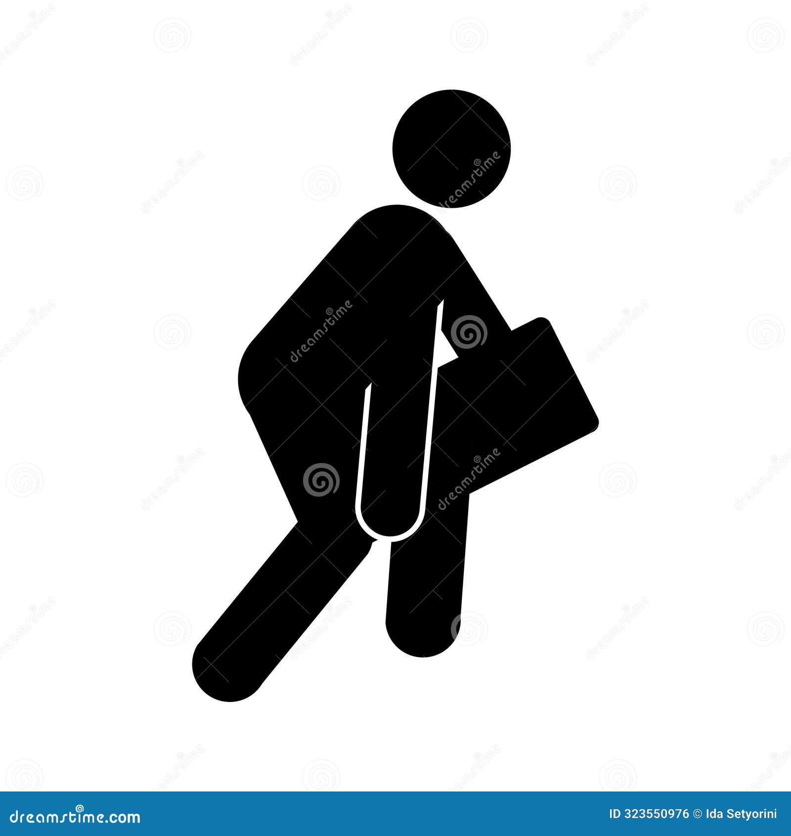 Picktogram Icon of Person Lifting an Object Stock Illustration ...
