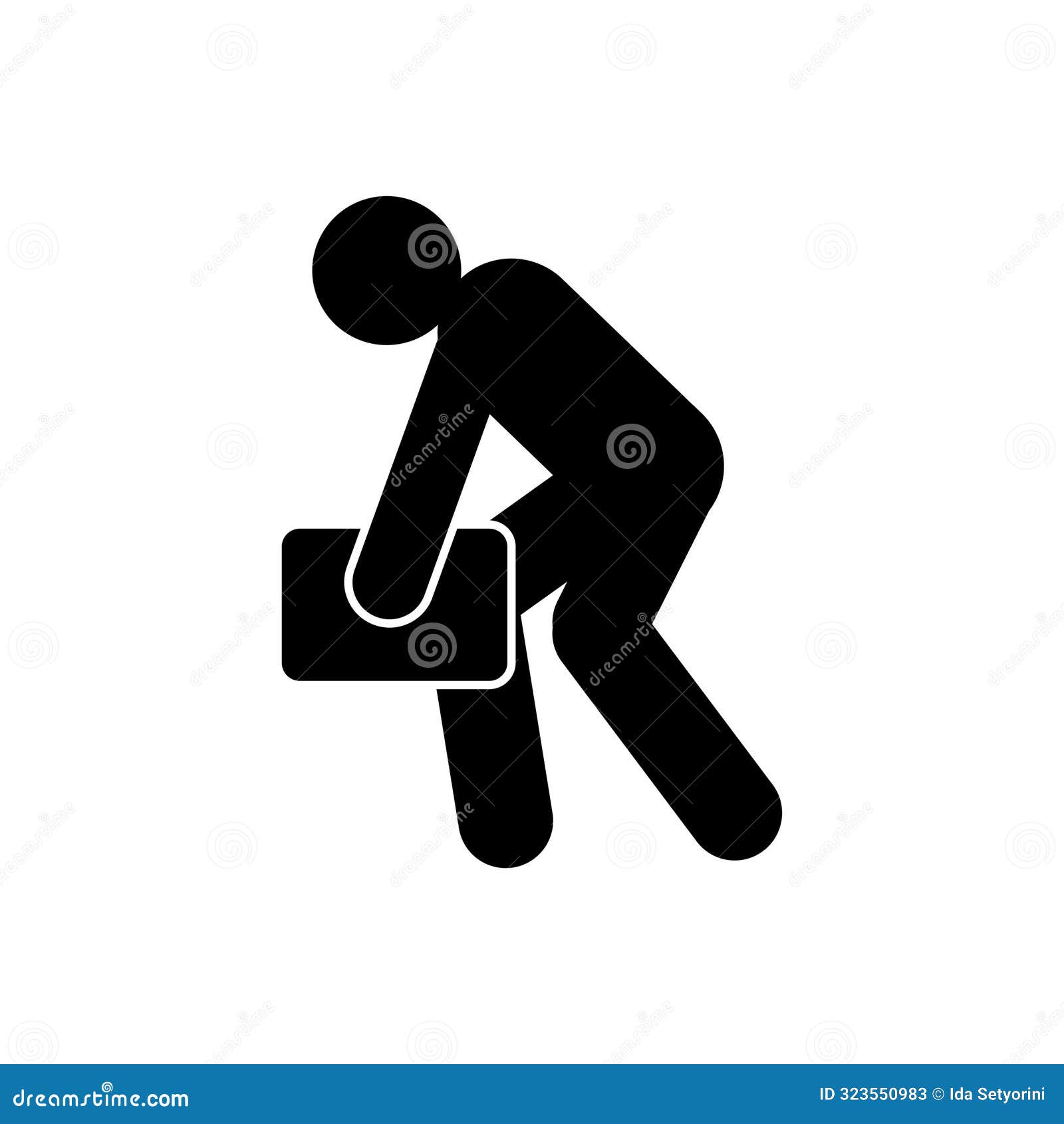 Picktogram Icon of Person Lifting an Object Stock Illustration ...