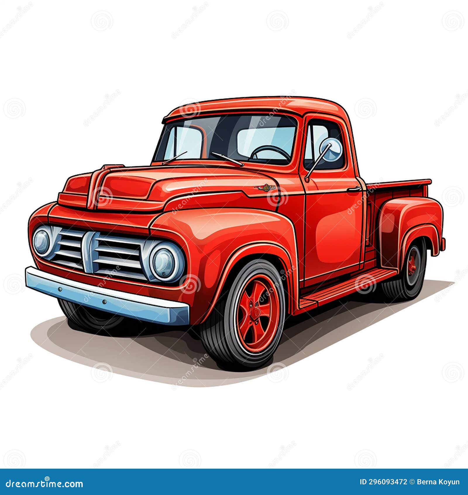 Pickup Truck Drawing in Detailed Style Stock Illustration ...