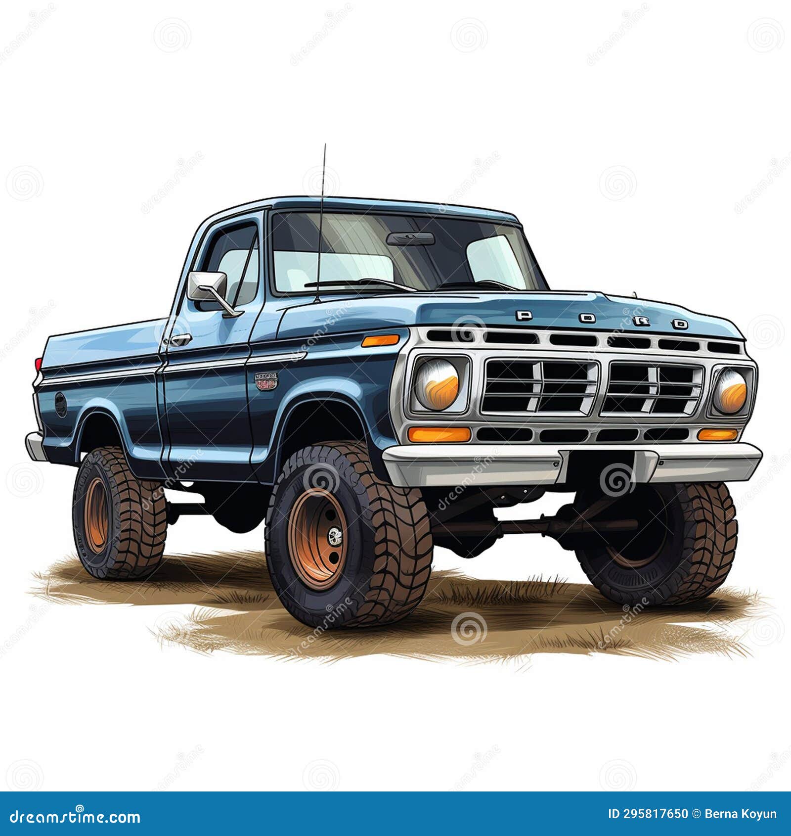Pickup Truck JPEG Image with Vivid Colors Stock Illustration ...