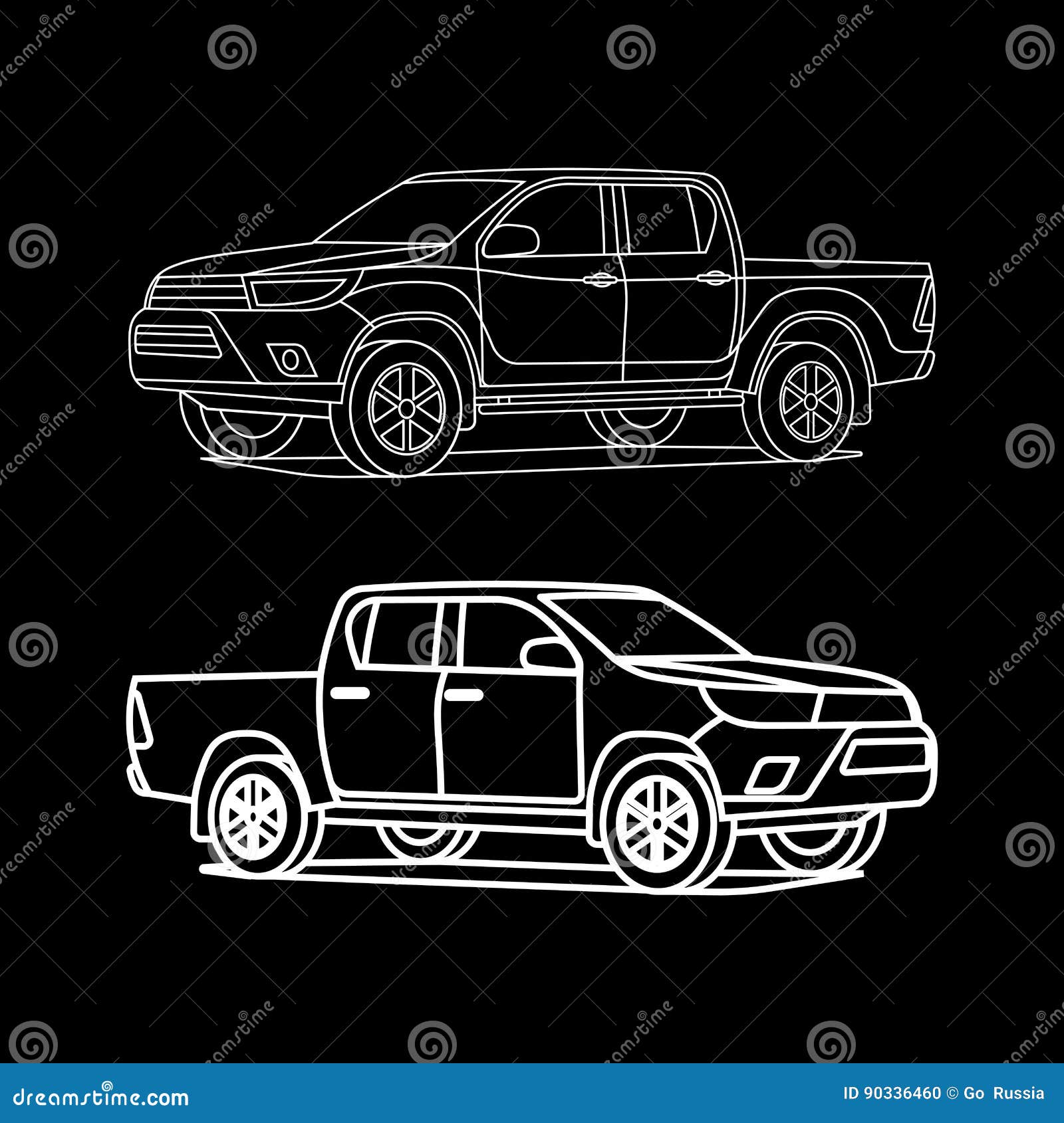 Pick Up Truck Outline