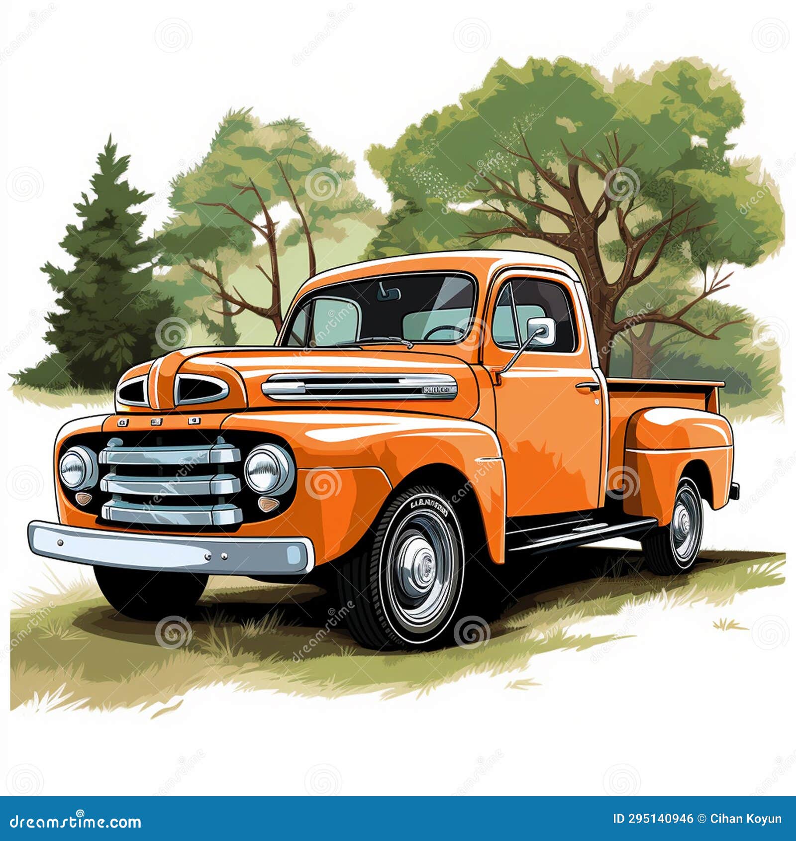 Pickup Truck Poster with a Large Format Stock Illustration ...