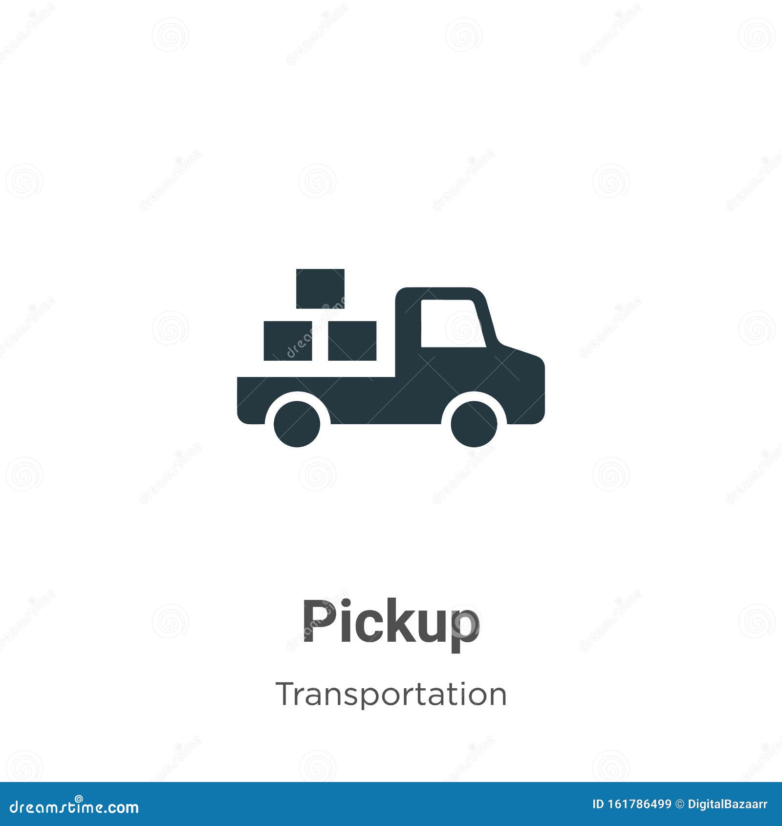 Pickup Vector Icon on White Background. Flat Vector Pickup Icon Symbol ...