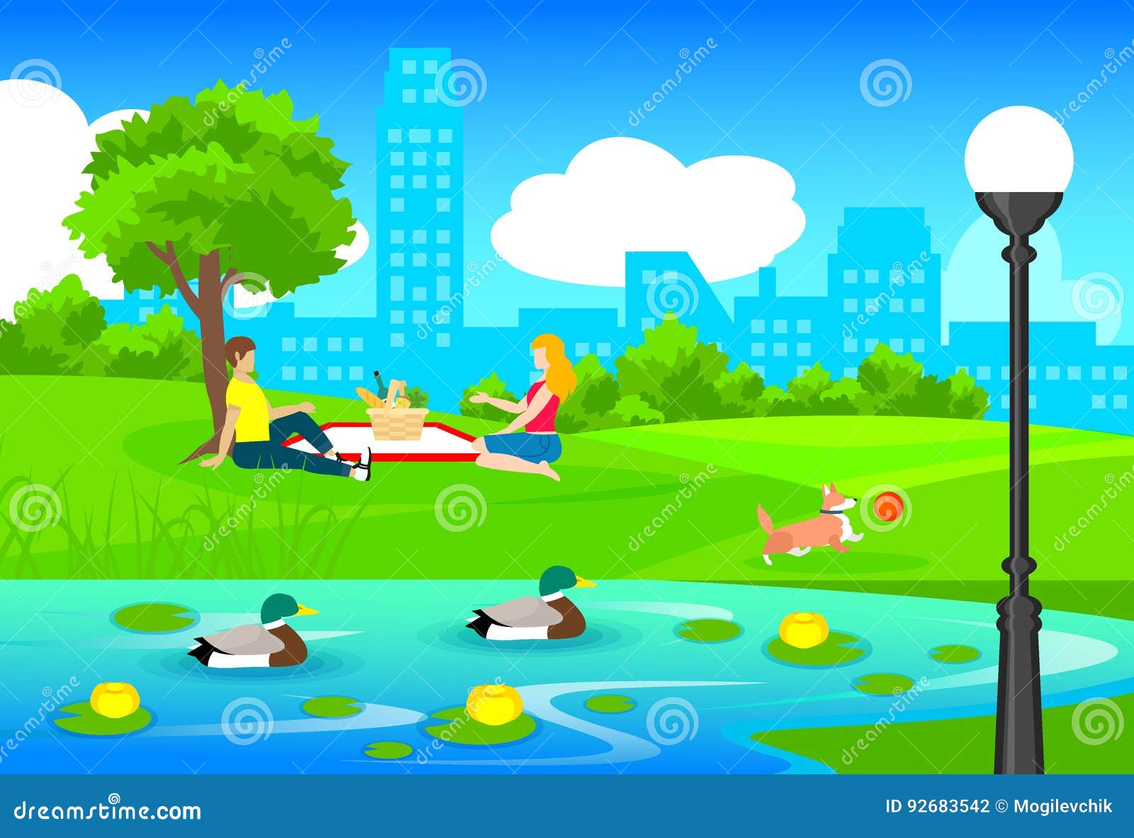 Picnic In City Park. Family Picnics, Rest On Nature Landscape. People ... Picnic In City Park. Family Picnics, Rest On Nature Landscape. People ...