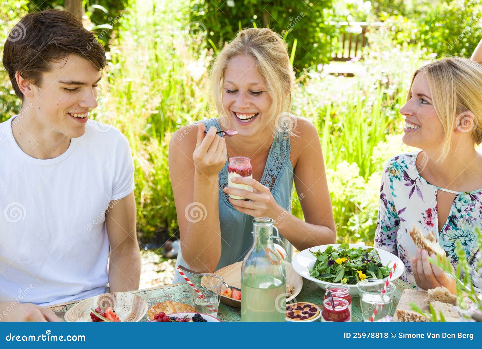 Picnic fun stock photo. Image of eating, three, beautiful - 25978818