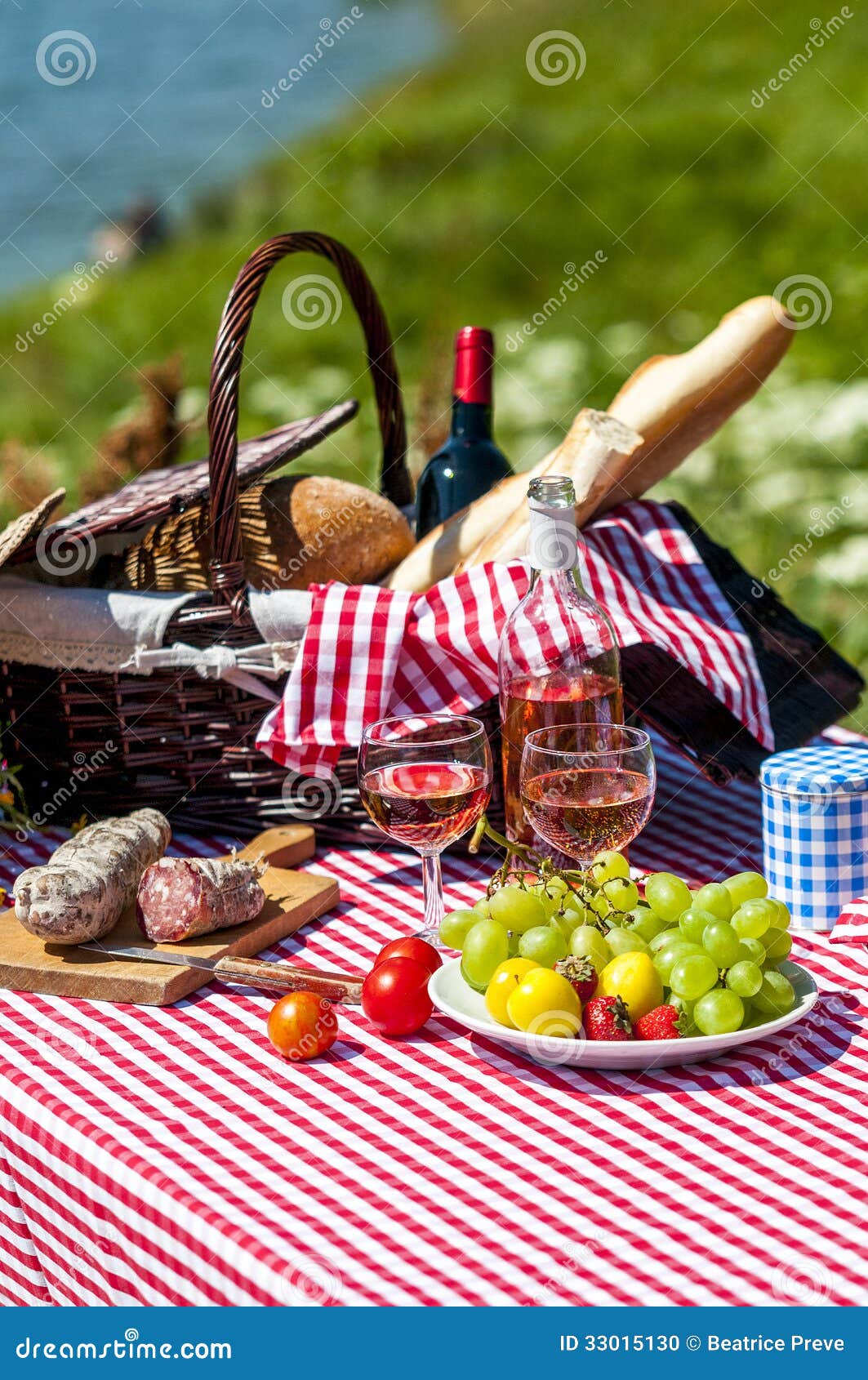 Picnic on the grass stock photo. Image of food, green - 33015130