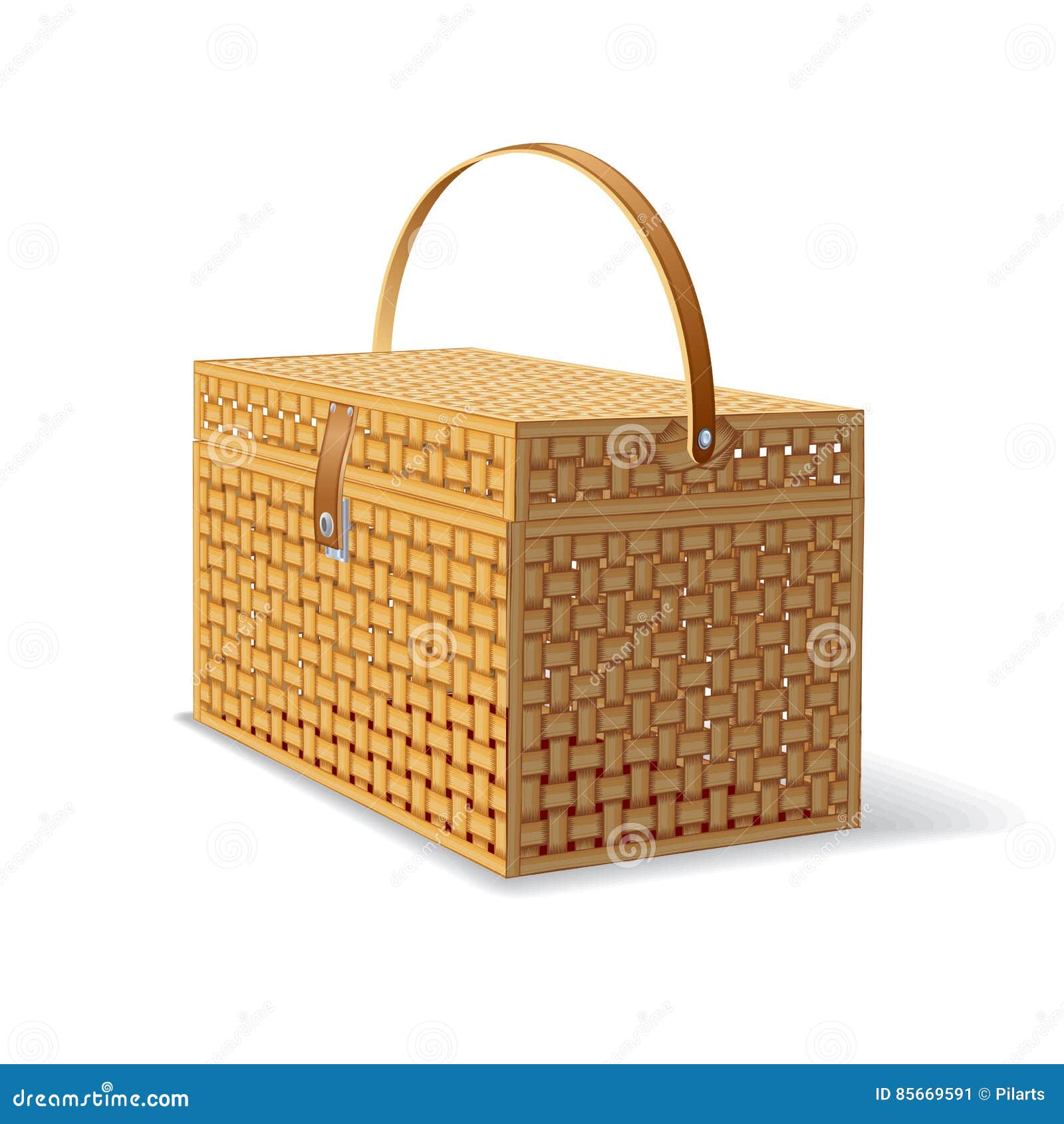 Picnic Hamper. Isolated Basket Stock Vector - Illustration of cartoon ...
