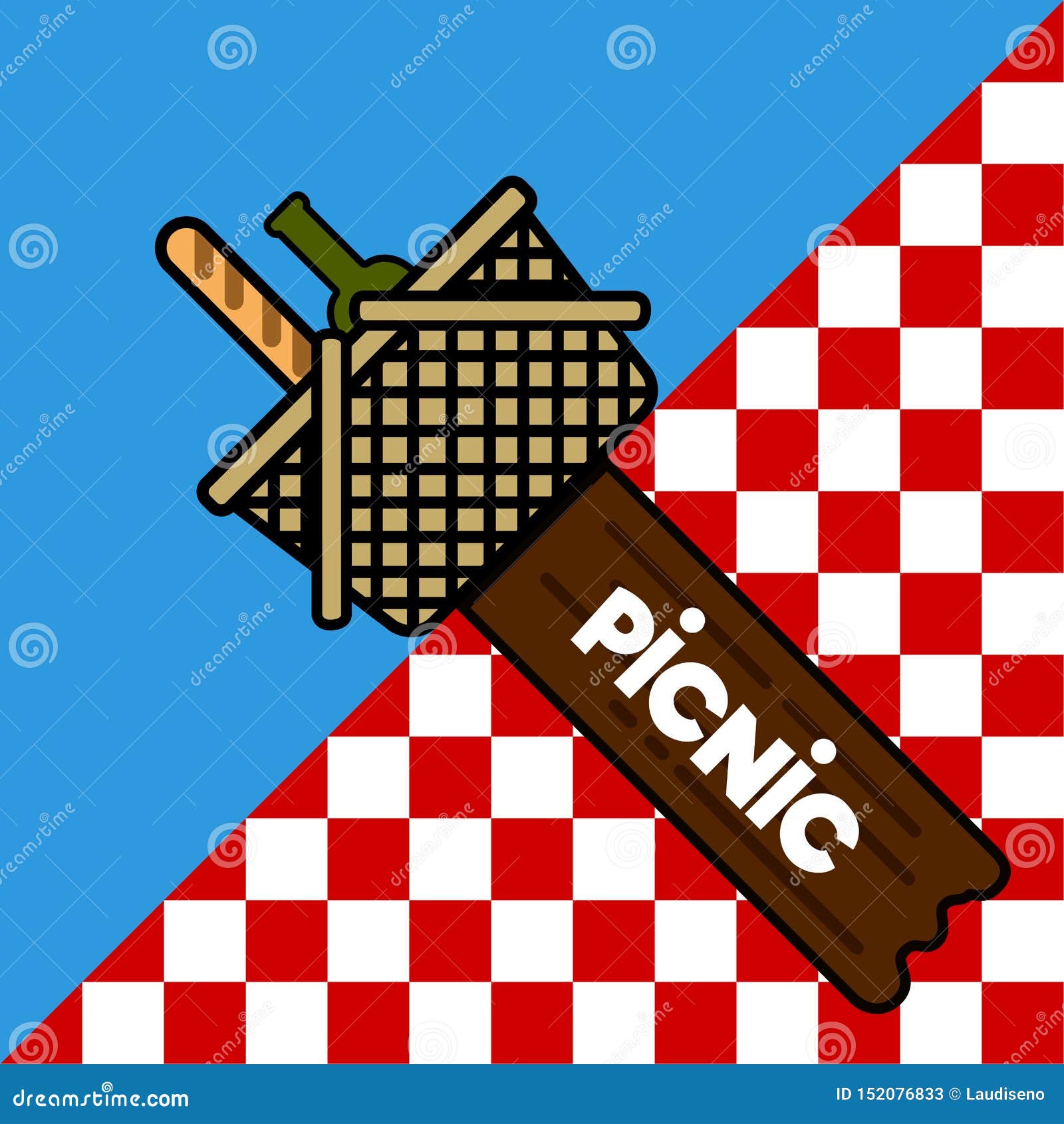 Picnic invitational poster stock vector. Illustration of full - 152076833