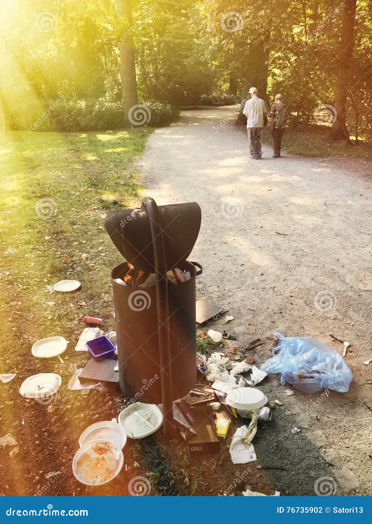 Picnic Litter Lying on the Ground in Wroclaw, Poland Stock Photo ...