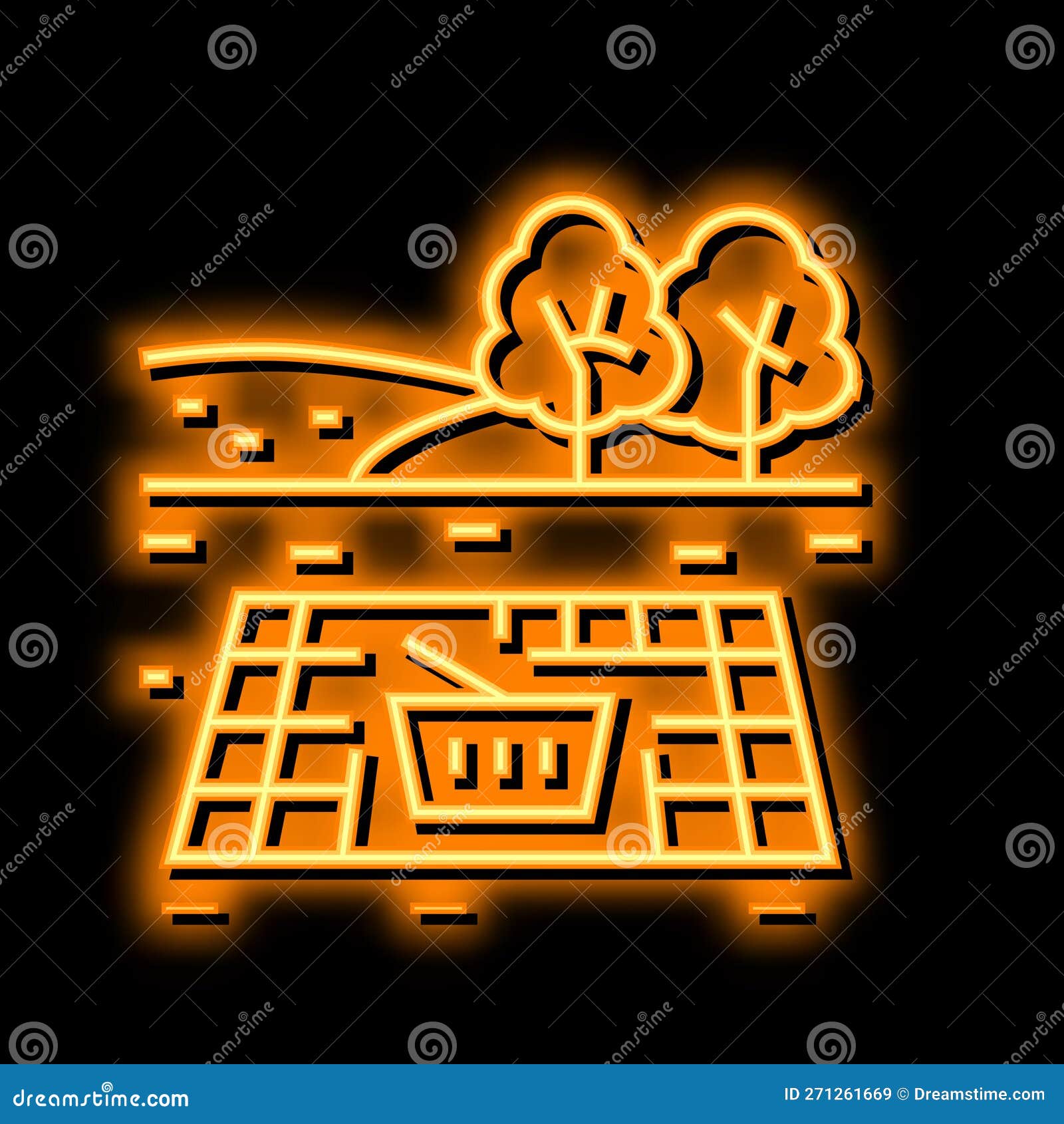 Picnic Park Neon Glow Icon Illustration Stock Vector - Illustration of ...