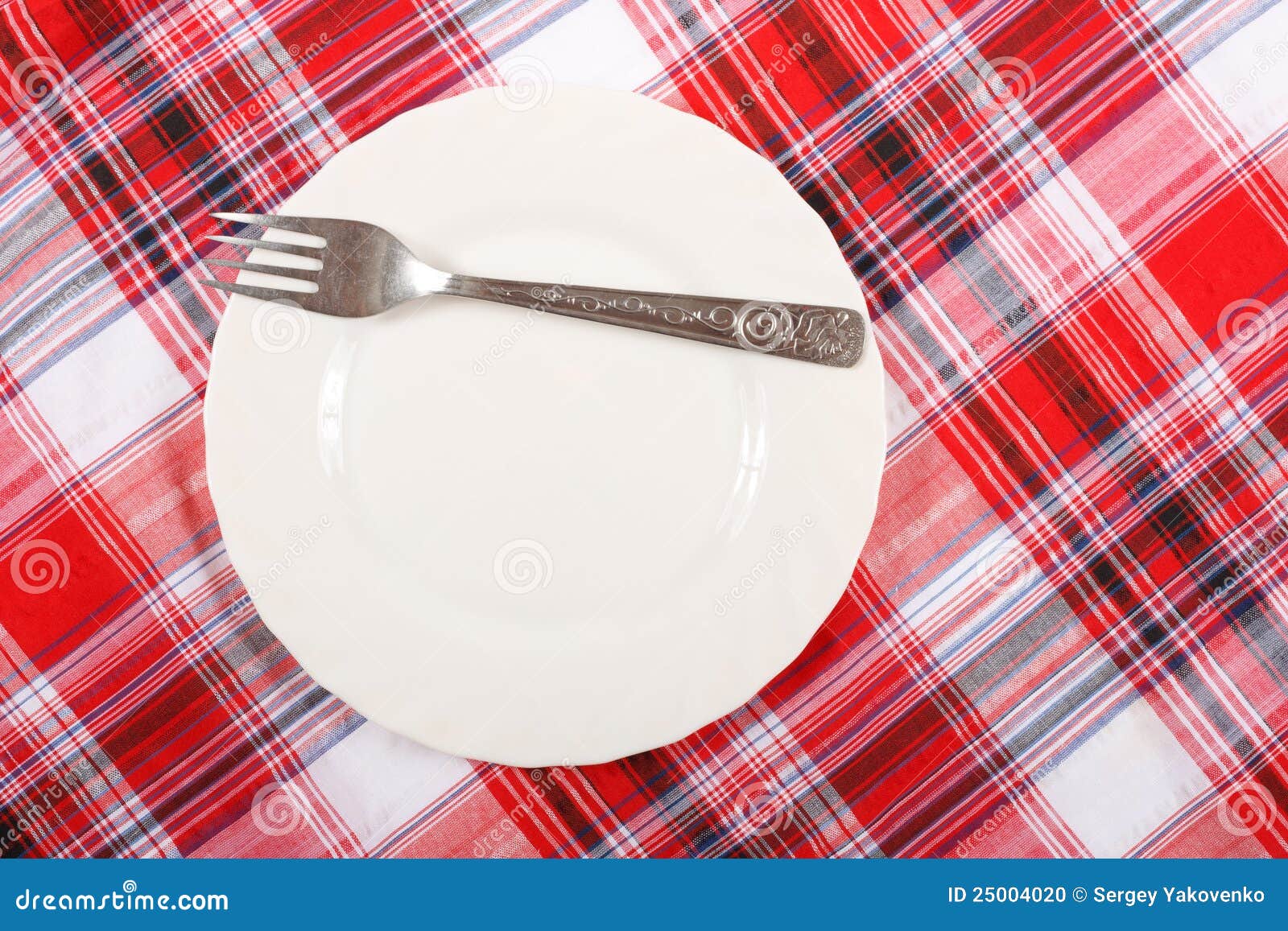 Picnic. Plate on the Tablecloth Stock Photo - Image of checked, clean ...