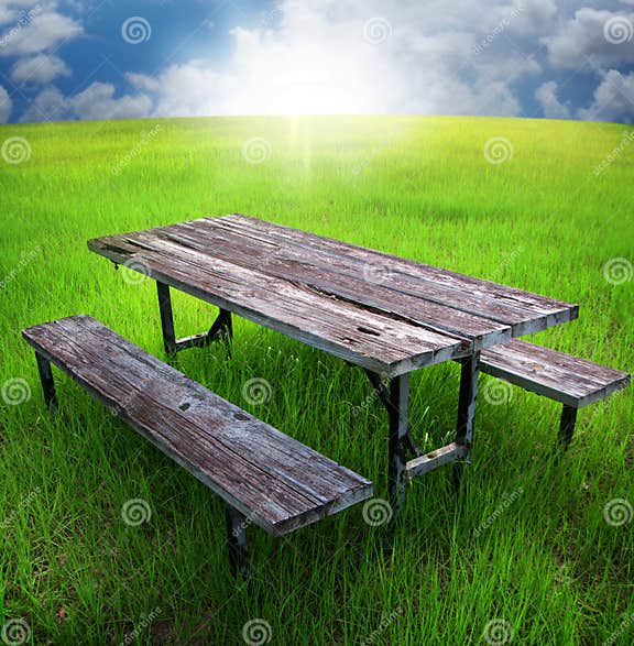 Picnic table stock photo. Image of clean, wooden, meadow - 10033226