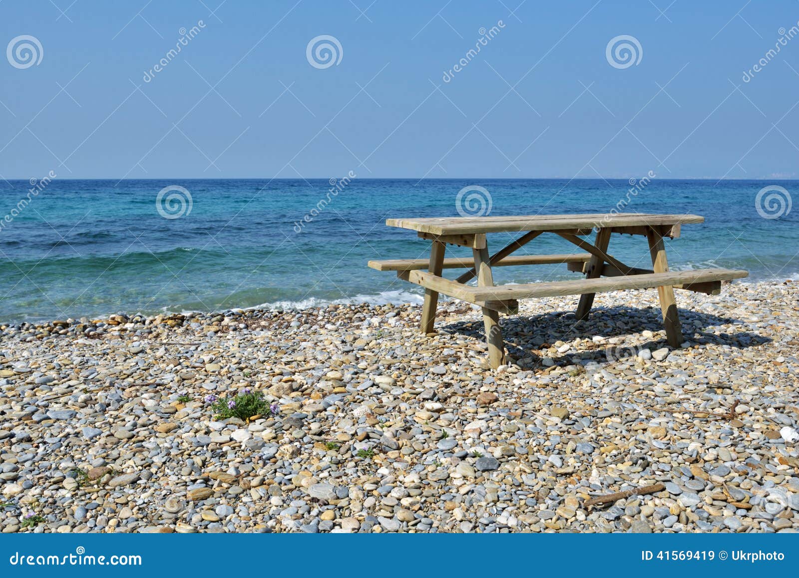 Picnic table on a beach stock image. Image of travel - 41569419