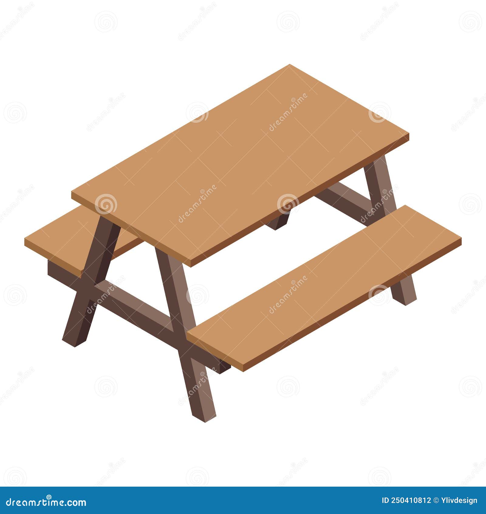 Picnic Table Bench Icon Isometric Vector. Food Lunch Stock Vector ...
