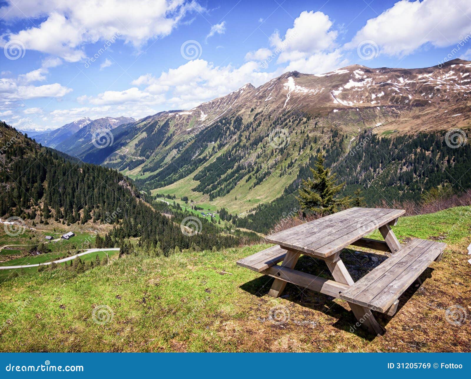 Picnic table stock image. Image of clean, mountain, summer - 31205769