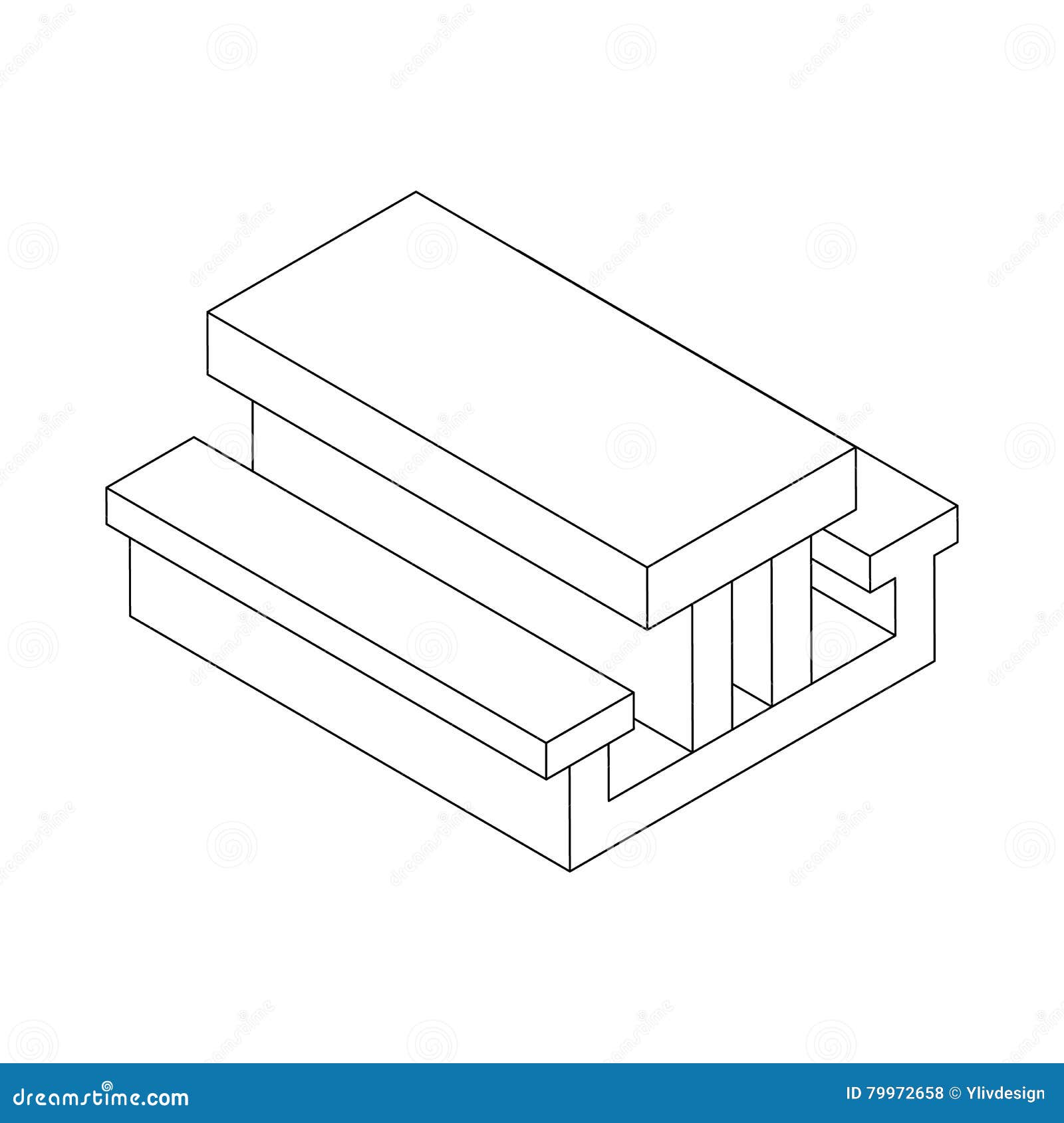 Picnic Table Icon, Isometric 3d Style Stock Vector - Illustration of ...