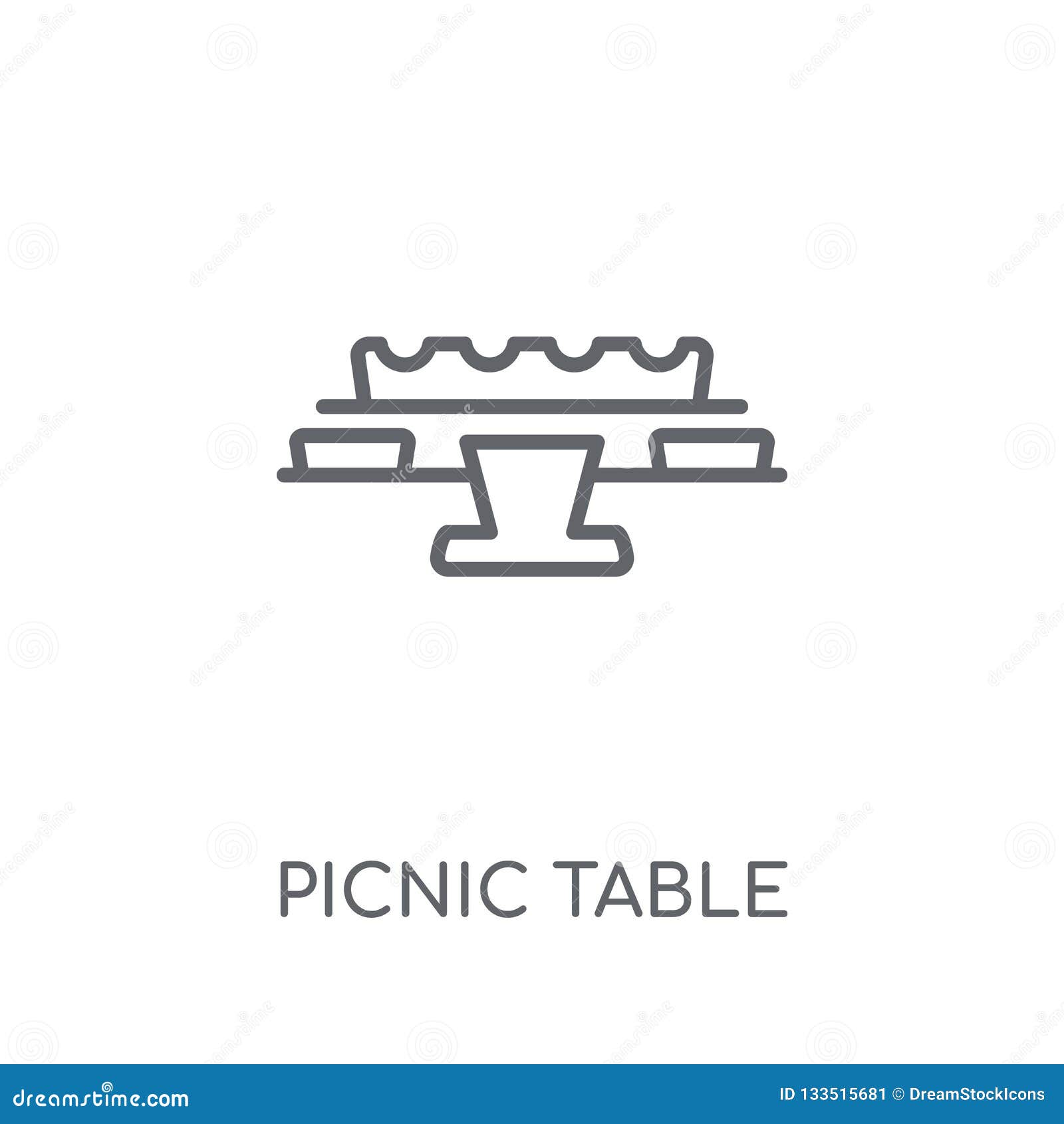 Picnic Table Linear Icon. Modern Outline Picnic Table Logo Conce Stock ...