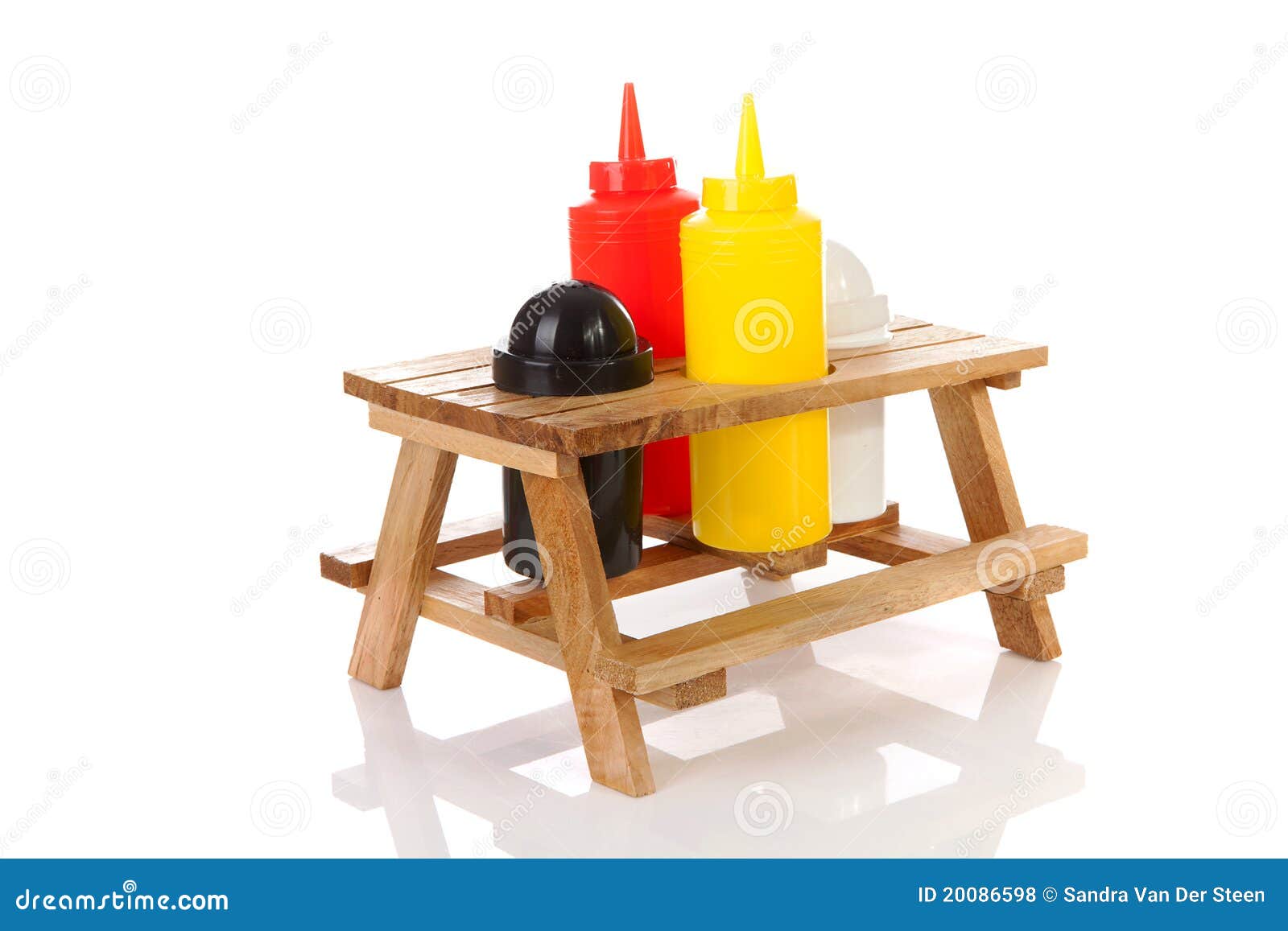 Picnic Table with Salt and Pepper Stock Photo - Image of bottles, salt ...