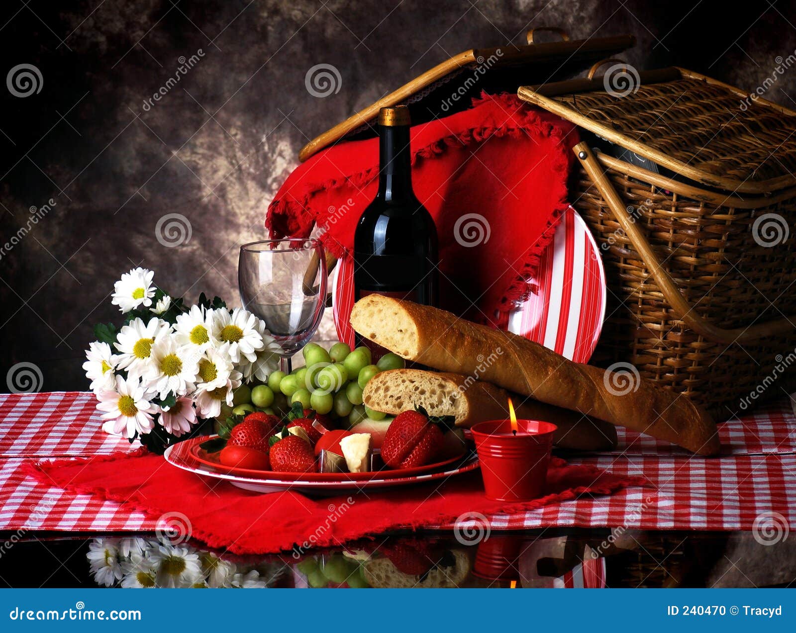 Picnic for Two stock photo. Image of cheese, wine, candle - 240470