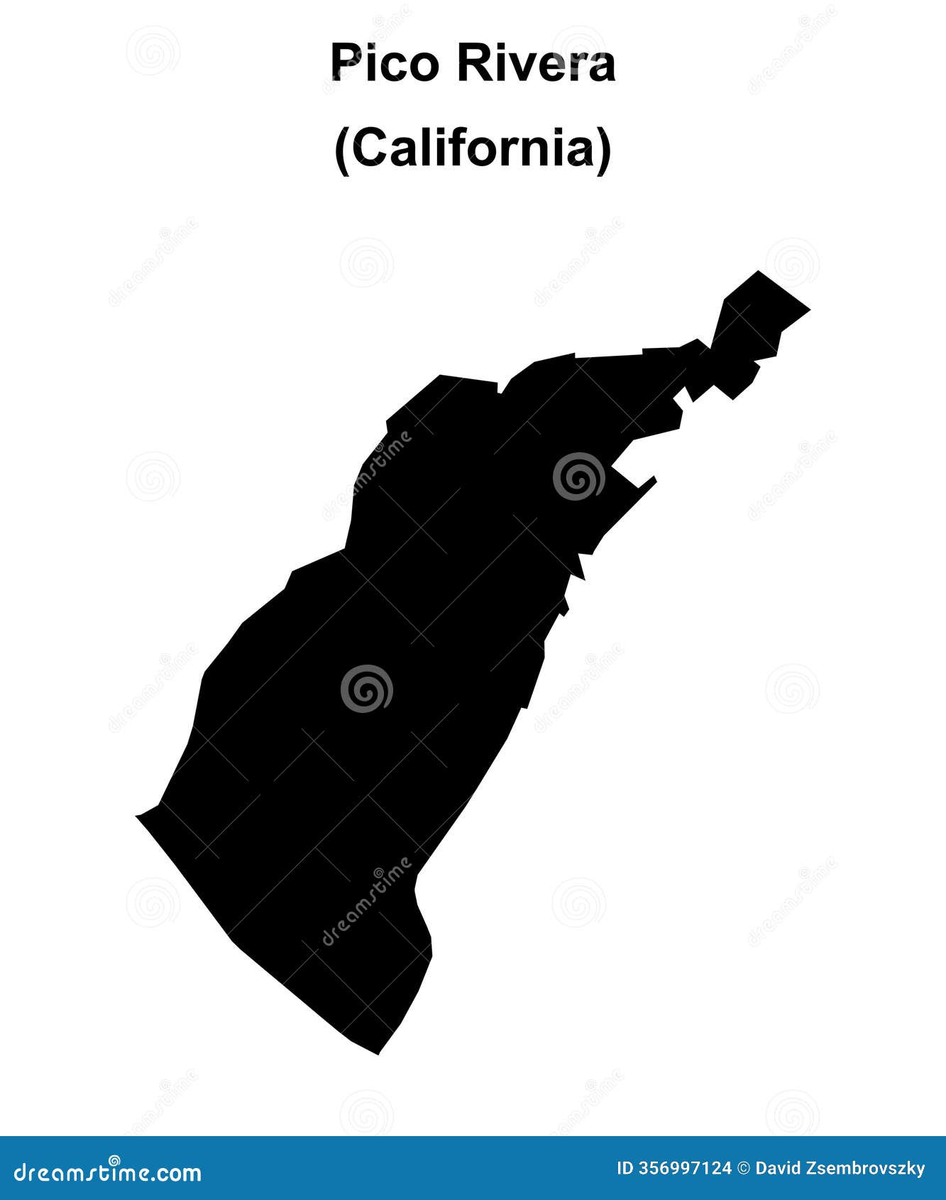 Pico Rivera Outline Map Vector Illustration | CartoonDealer.com #356997124