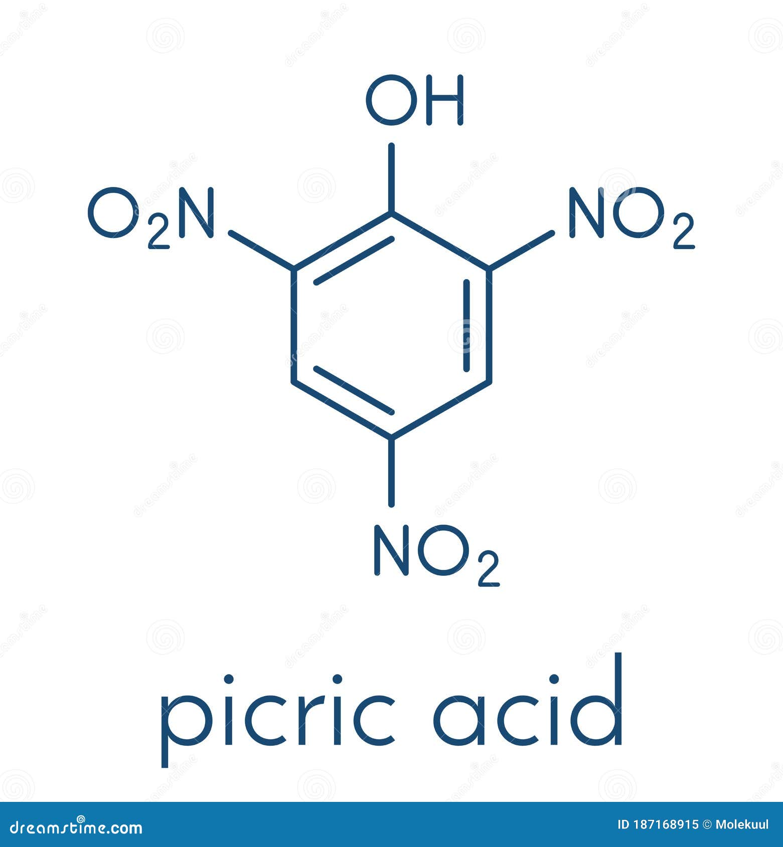 Picric Acid 2,4,6-trinitrophenol Explosive Molecule. Skeletal Formula ...
