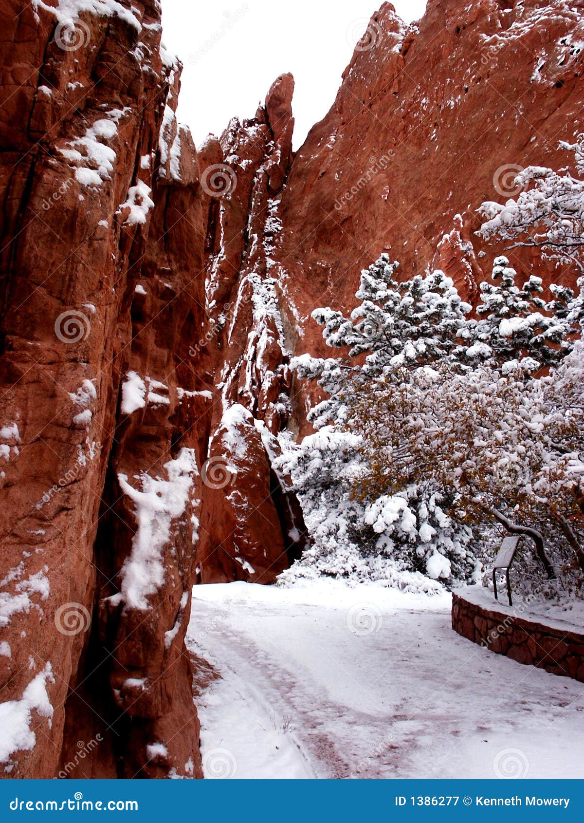 Pict 5096 Red Rock Canyon and Icy Path Stock Image - Image of mountains ...