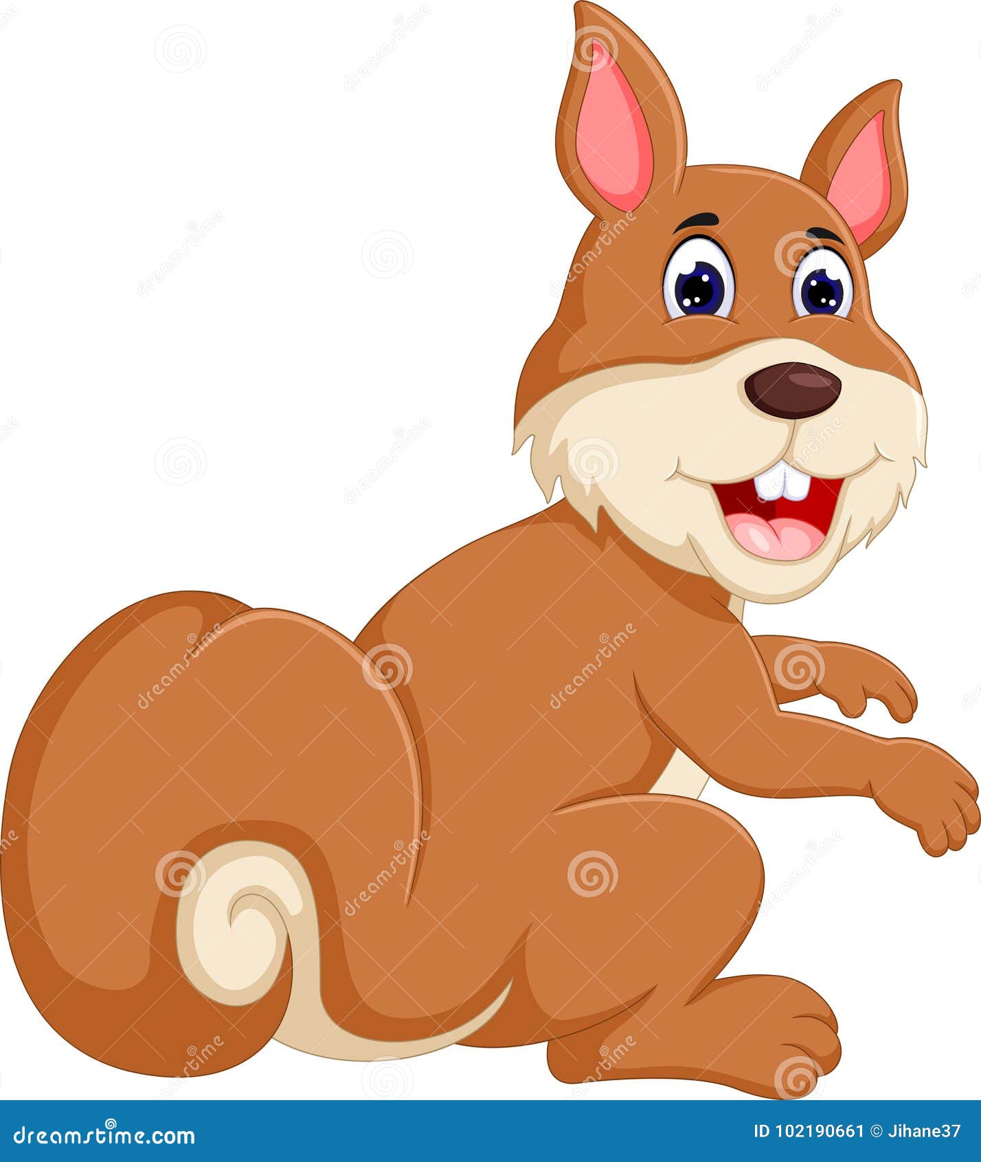 Funny Squirrel Cartoon Posing with Smiling Stock Illustration ...