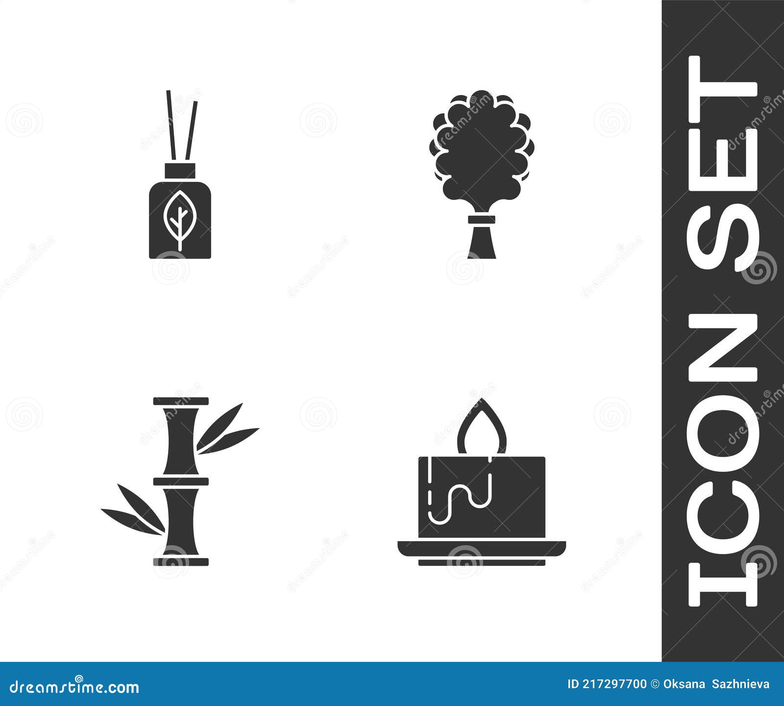Pictogram Aroma Candle Diffuser Bamboe En Sauna Broom. Vector Vector ...