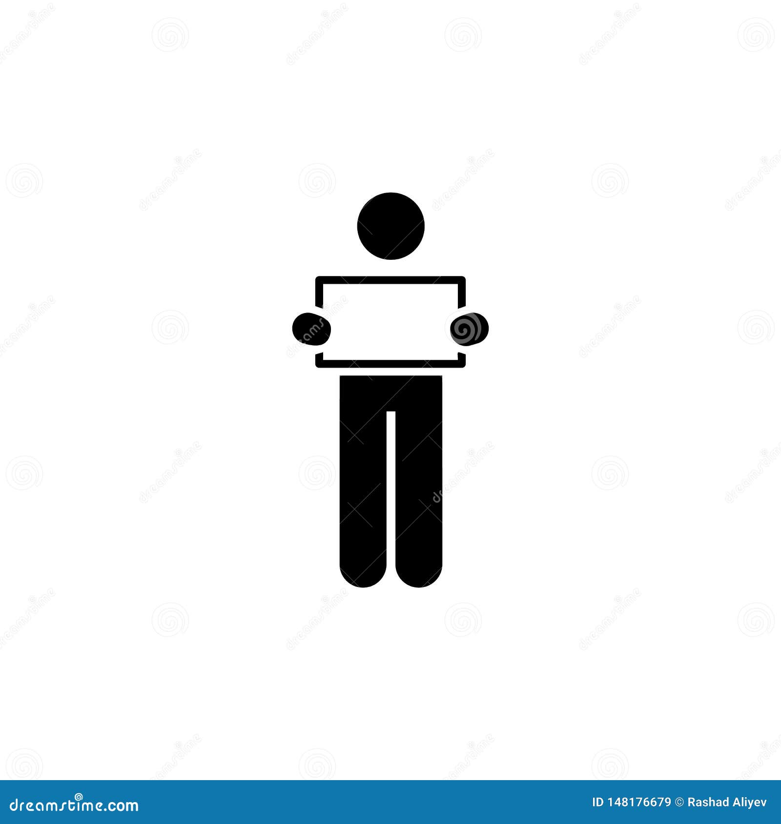 Pictogram of Banner, Empty, Holding, Placard Icon Stock Vector ...