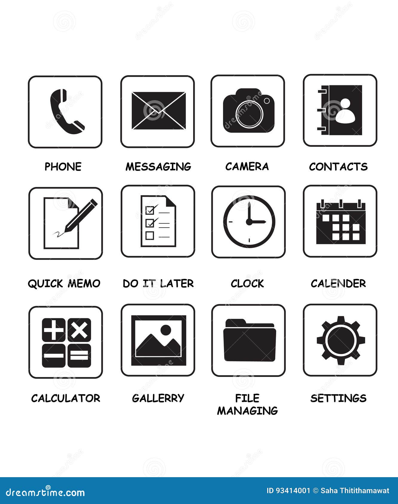 PICTOGRAM BASIS vector illustratie. Illustration of knopen - 93414001