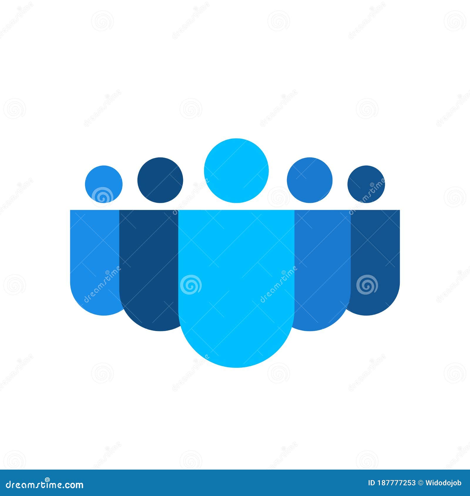 Pictogram blauwe groep vector illustratie. Illustration of knoop ...