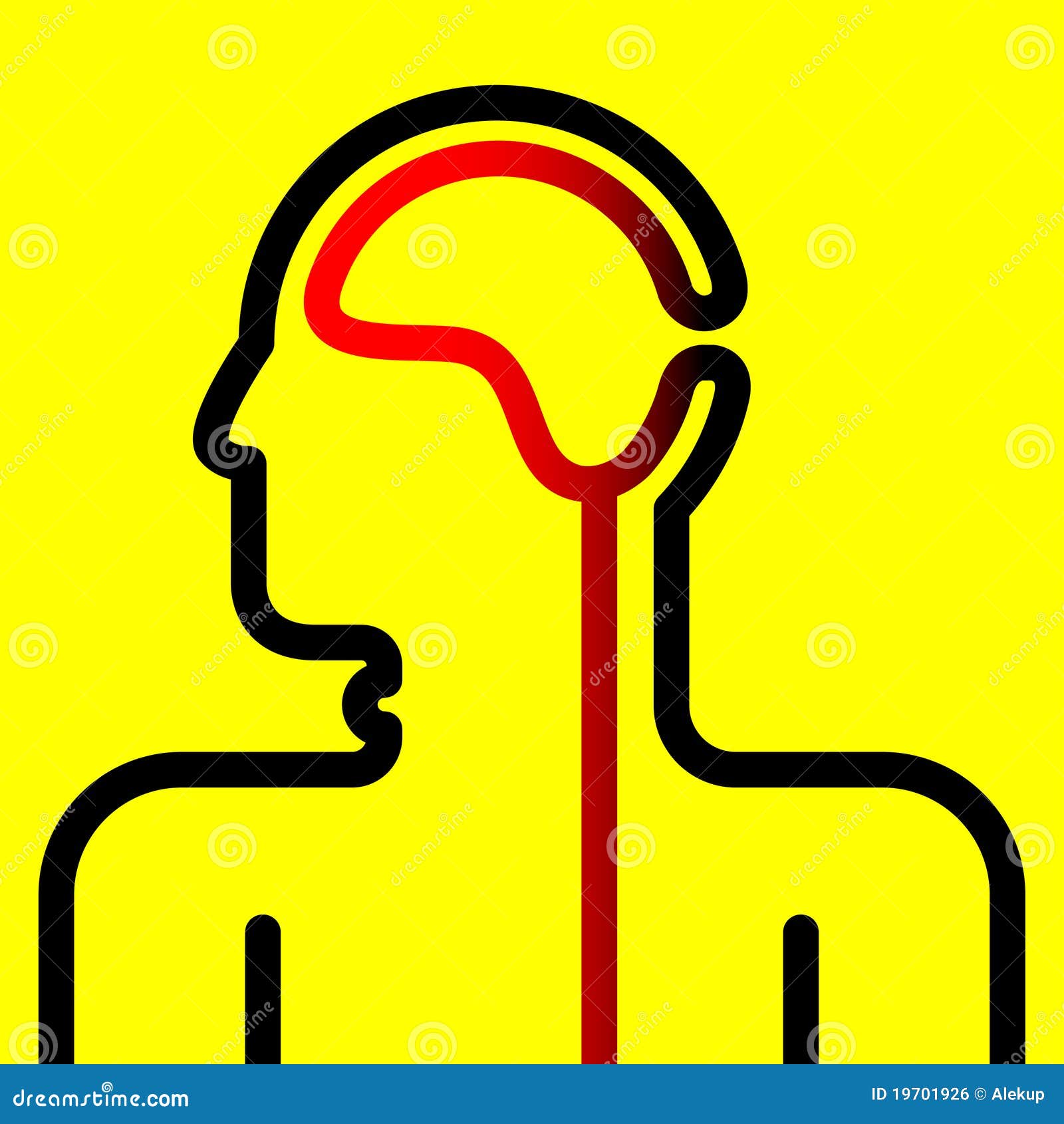 Pictogram Of Brain And Spinal Cord Vector Illustration | CartoonDealer ...