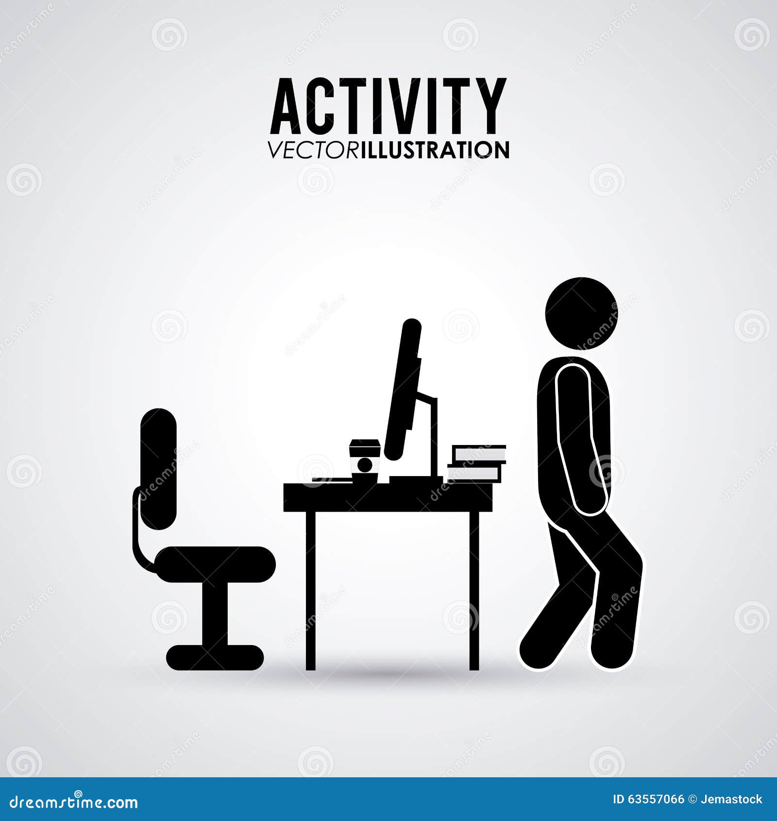 Pictogram Doing Activity Design Stock Vector - Illustration of office ...
